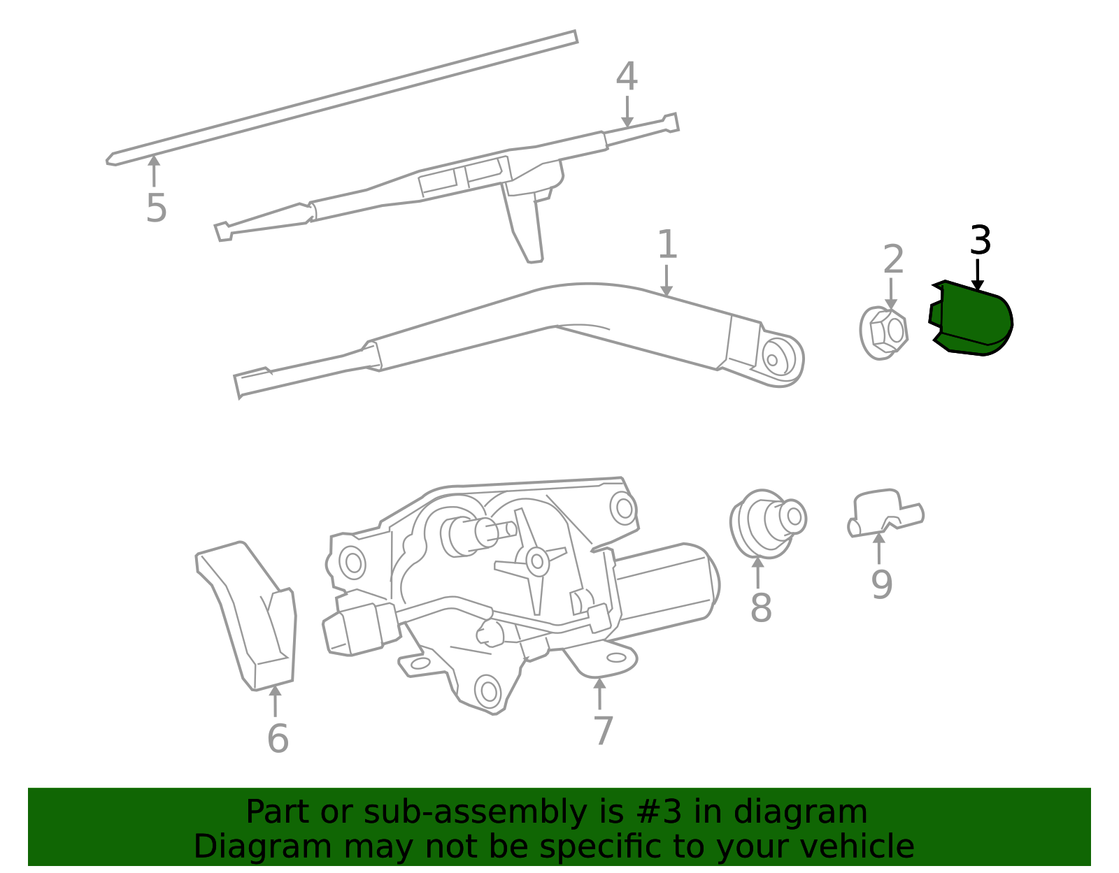 2008-2022 Toyota Sequoia Wiper Arm Cap 85292-0C010 | MotorMotor