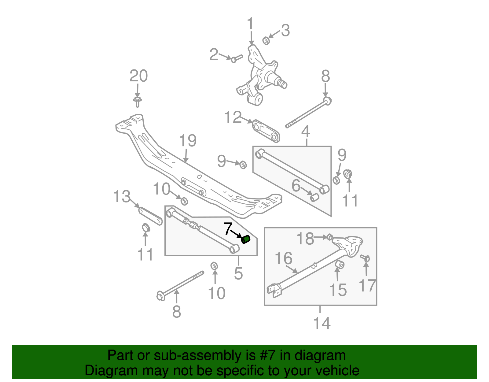 2003-2009 Hyundai Rear Lower Control Arm Bushing 55227-2D000 | OEM ...