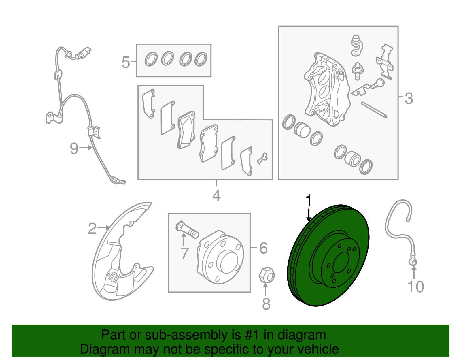 2004-2020 Subaru Disc Brake Rotor Front 26300FE070 | Subaru Parts Guys
