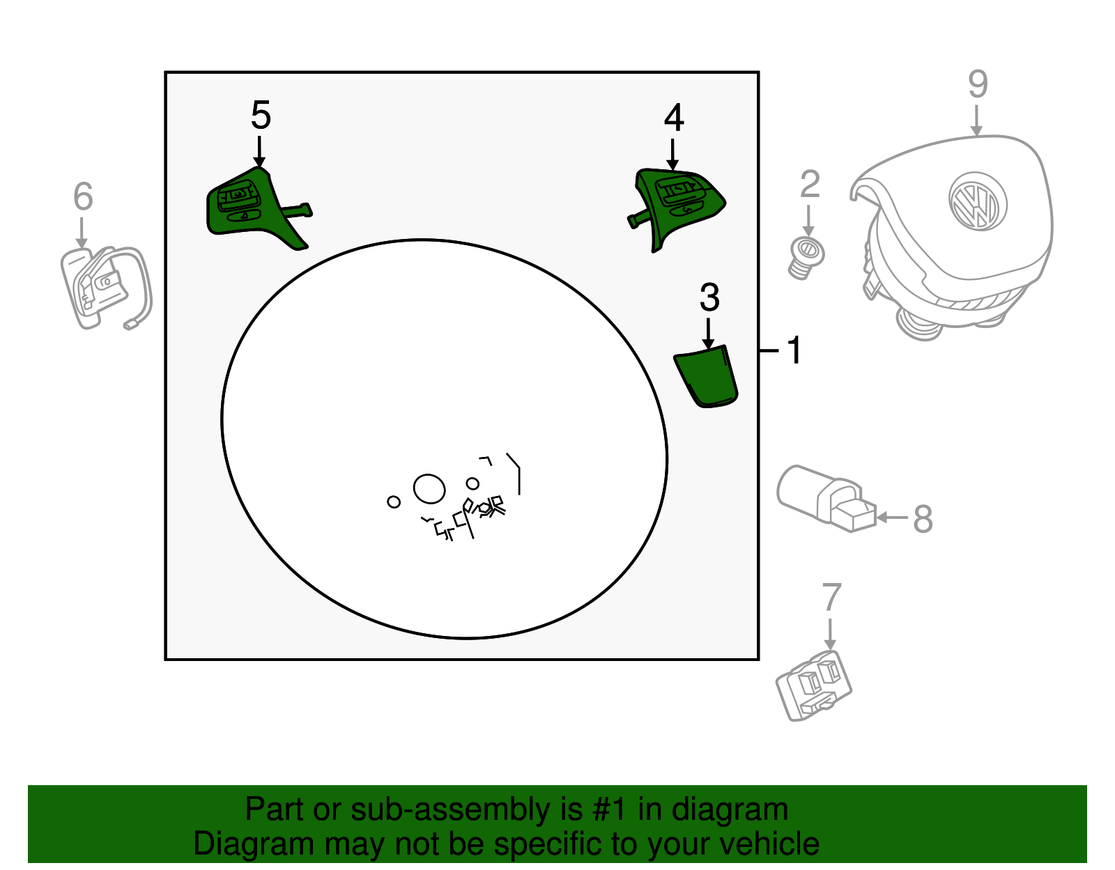 7P6-419-091-NGB - Steering Wheel 2011-2016 Volkswagen Touareg ...
