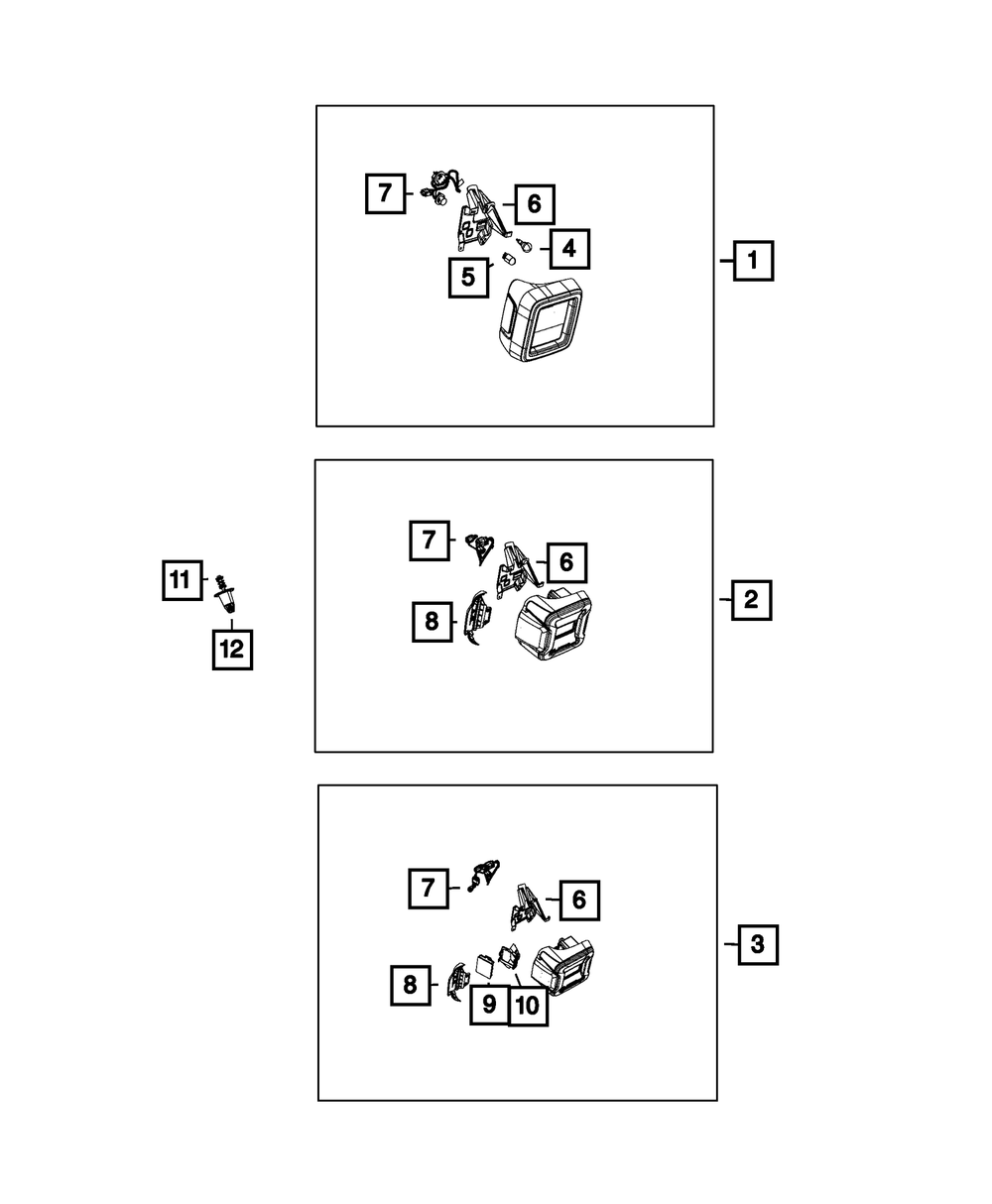 2018-2026 Jeep Wrangler Tail Lamp, Right 68474044AD | My Mopar Parts