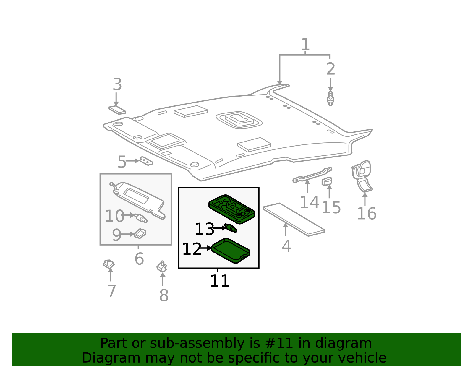 2002-2008 Toyota Dome Light 81240-AA020-A0 | Toyota Parts Center