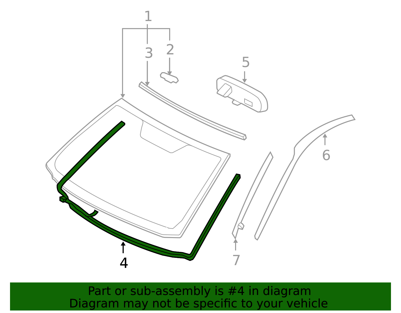 Genuine Official Toyota Windshield Seal part# 56117-42050 for 2006-2012 ...