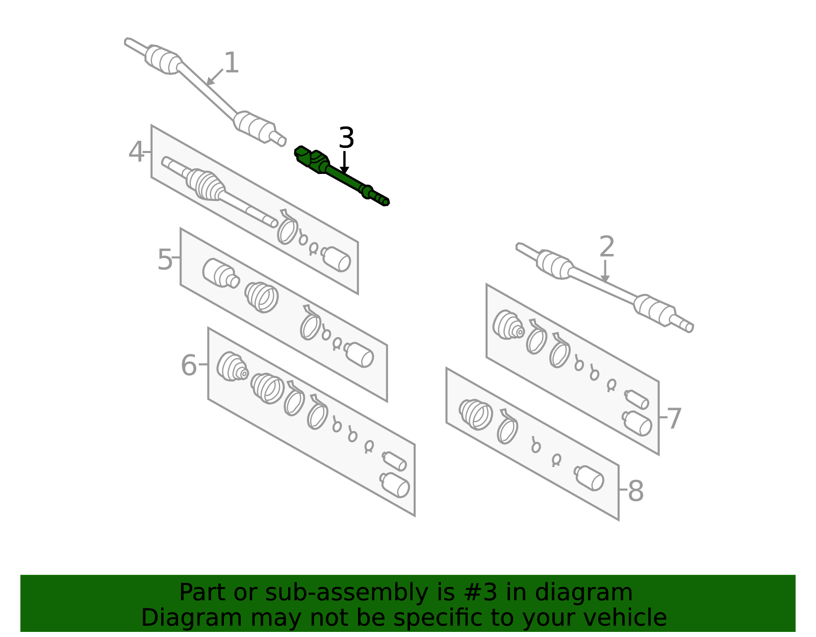 2006-2010 Kia Sedona Center Shaft 49560-4D001-SJ | TascaParts.com