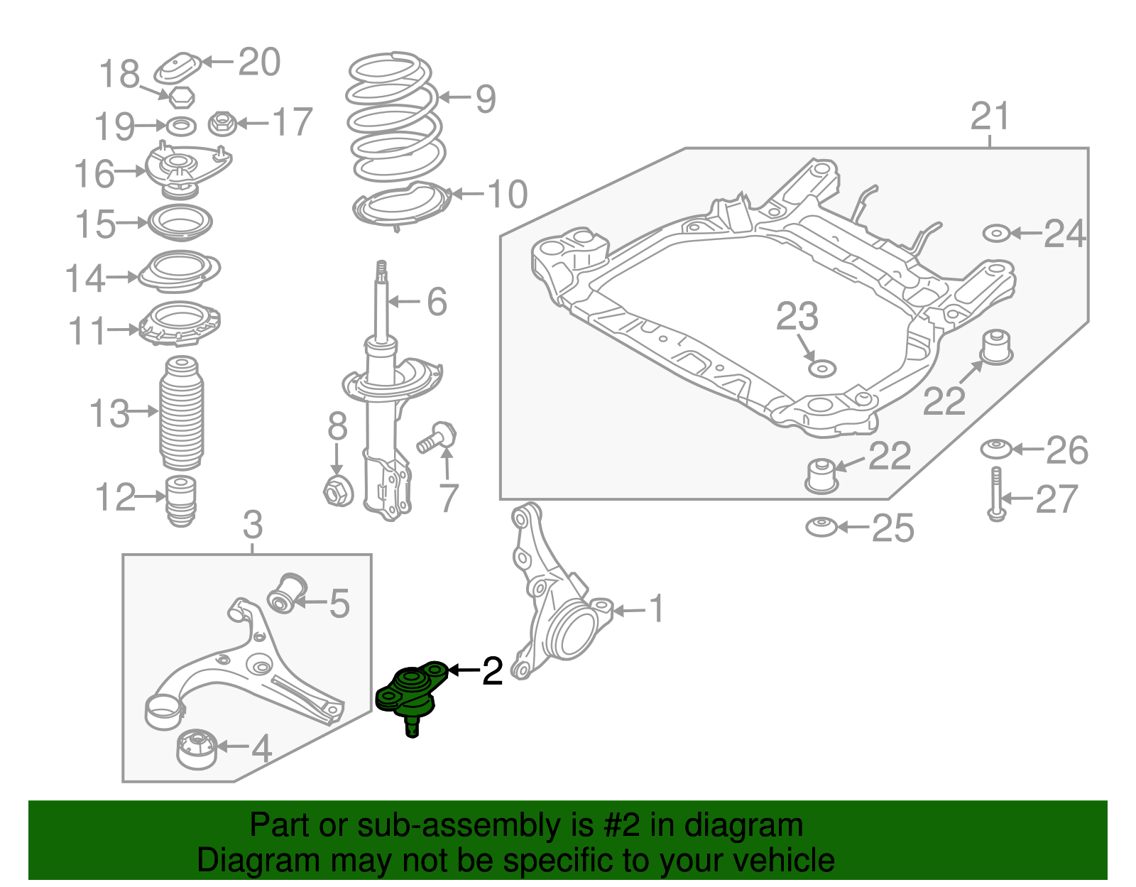 2006-2011 Hyundai Accent Lower Ball Joint 51760-1G001 | OEM Parts Online