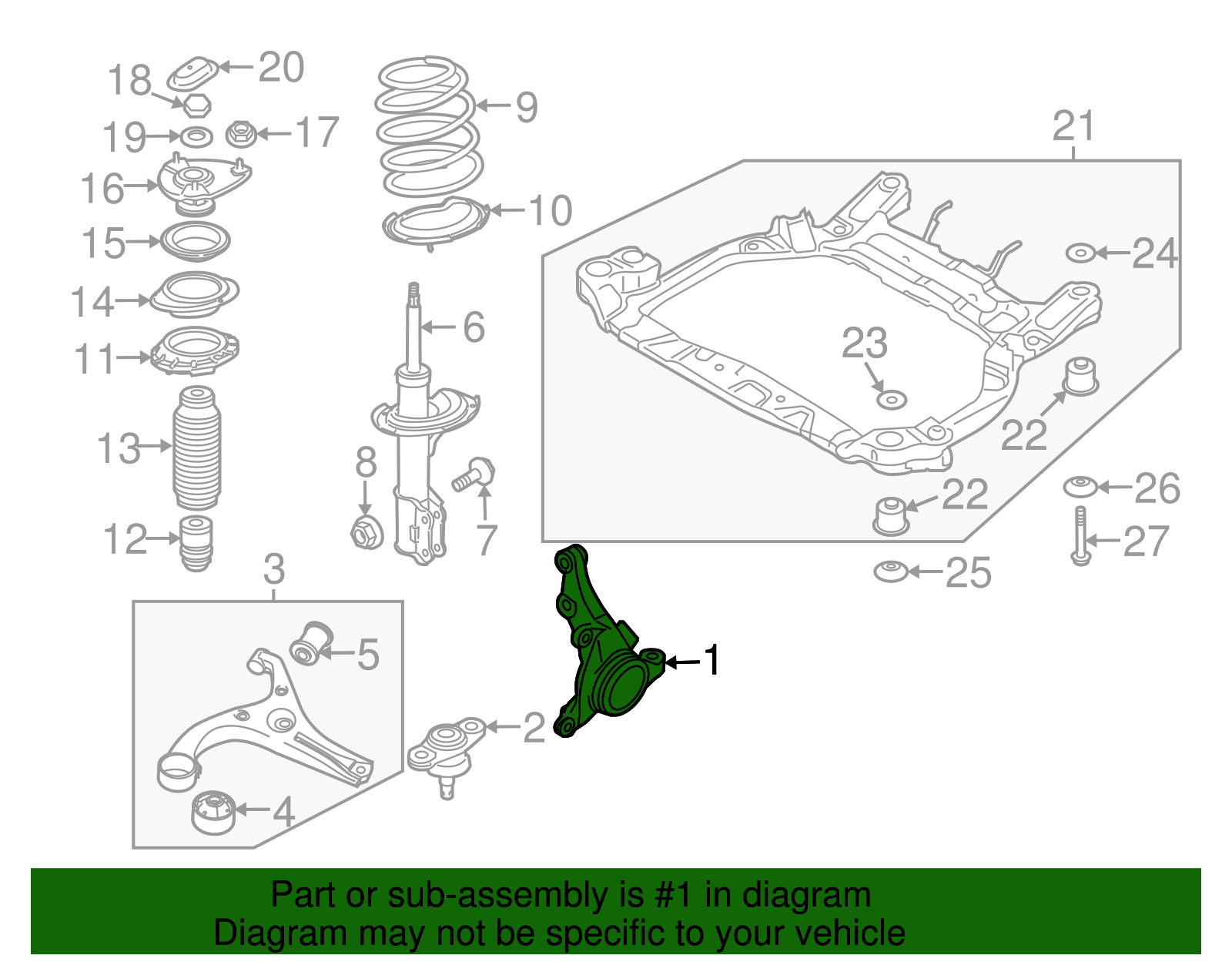2006-2011 Hyundai Accent Knuckle 51715-1E100 | OEM Parts Online