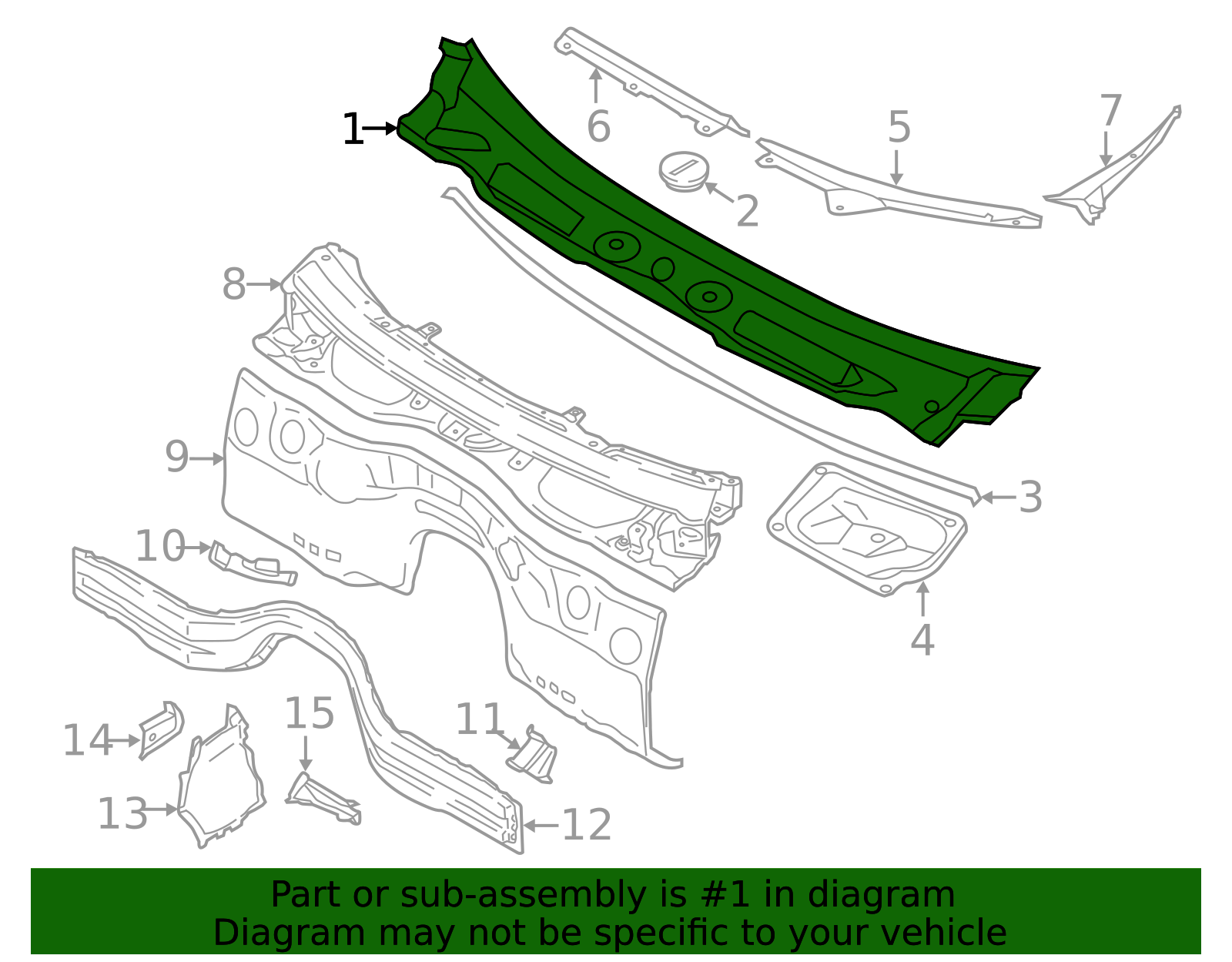 51712990023 - Cowl Grille (51-71-2-990-023) | BMW of South Atlanta Parts