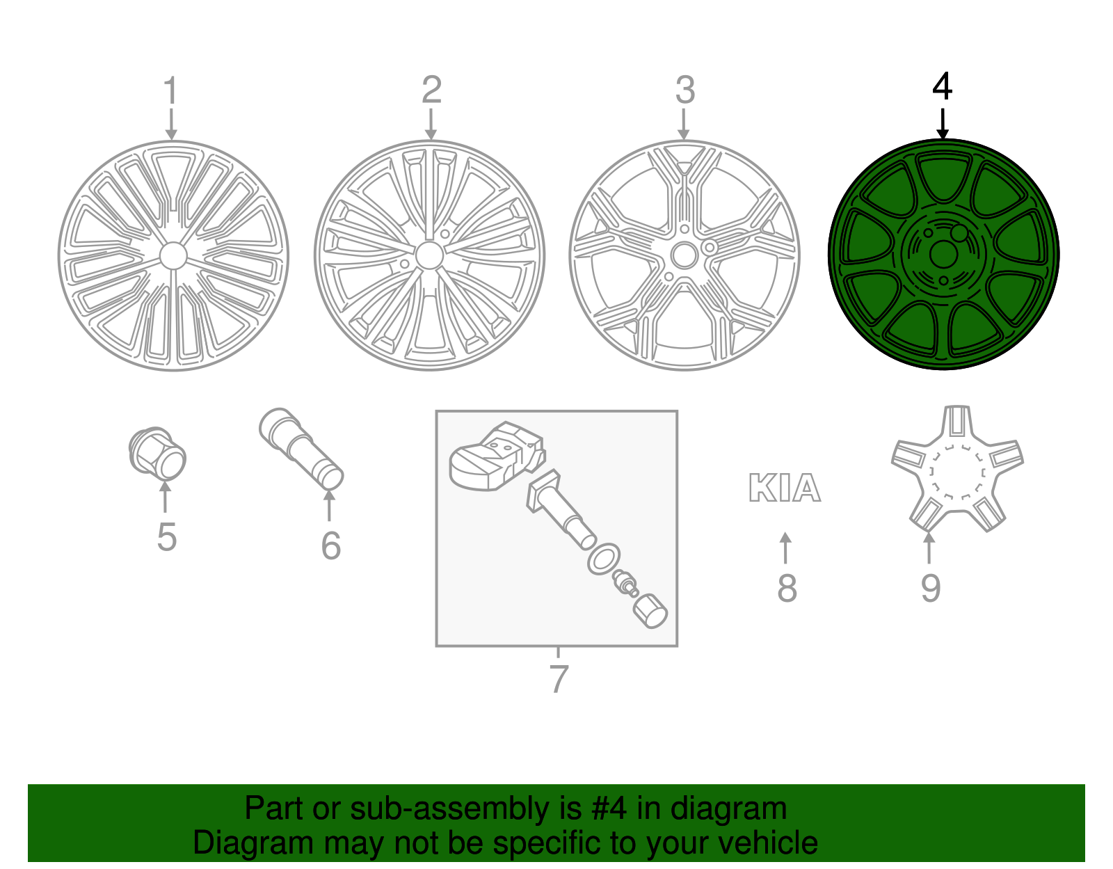 52910-J5600 - Wheel, Alloy 2022-2023 Kia Stinger | Kia.Parts Store