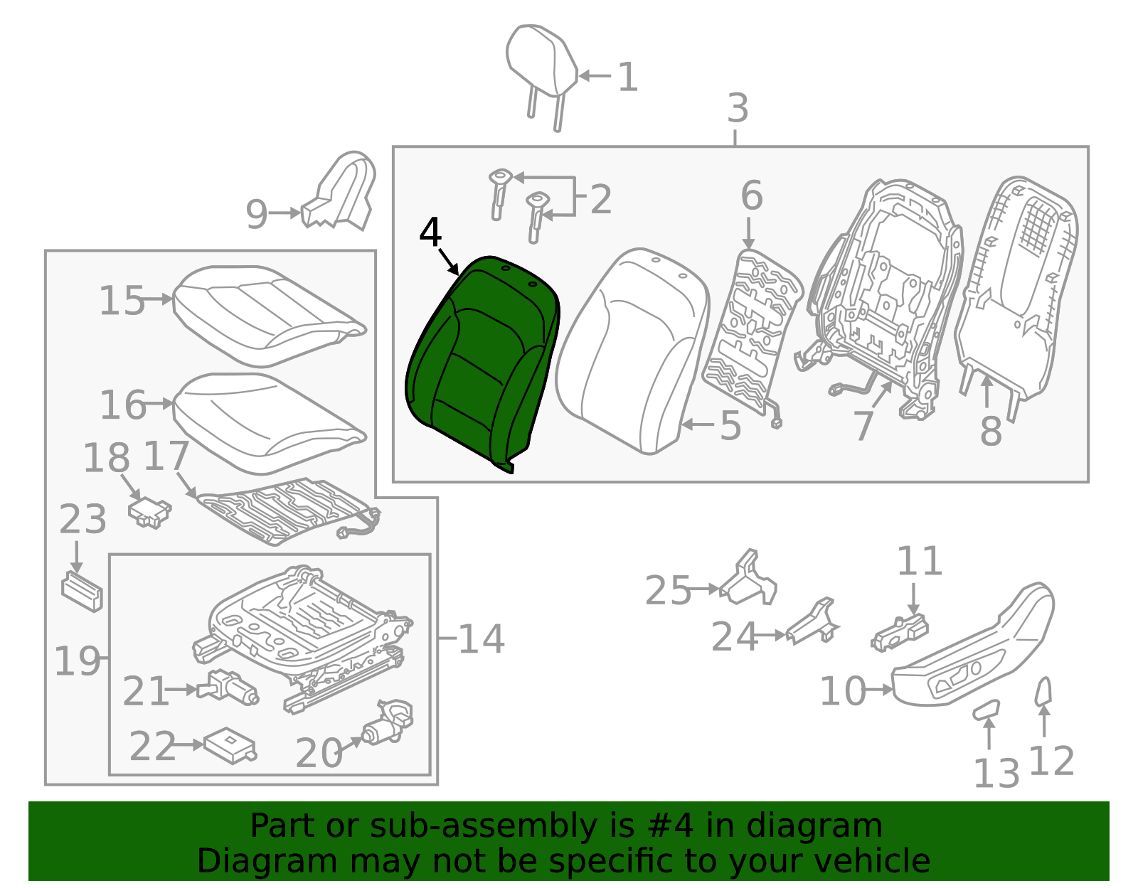 Hyundai - 88360-F3030-XFT - Seat Back Cover - 2017-2020 Hyundai Elantra ...