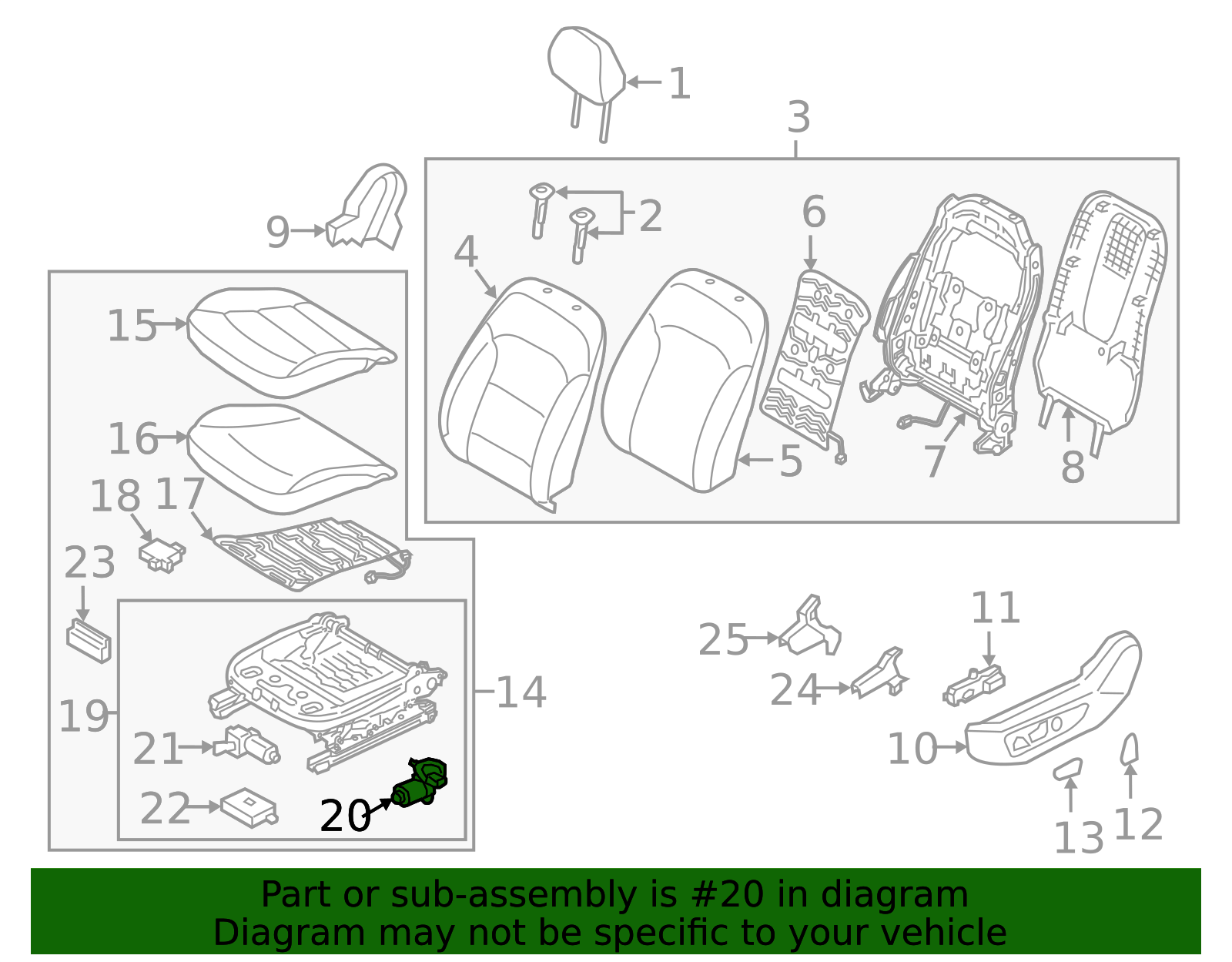 2019-2020 Hyundai Elantra Adjust Motor 88583-F2100 | QuirkParts