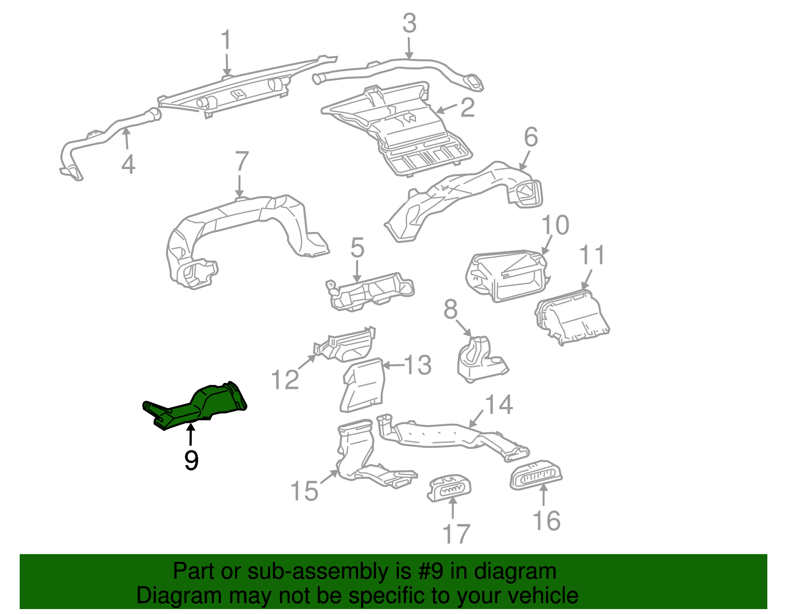 55824-AE010 - Heater Duct - 2004-2010 Toyota Sienna | Nucar Toyota Parts