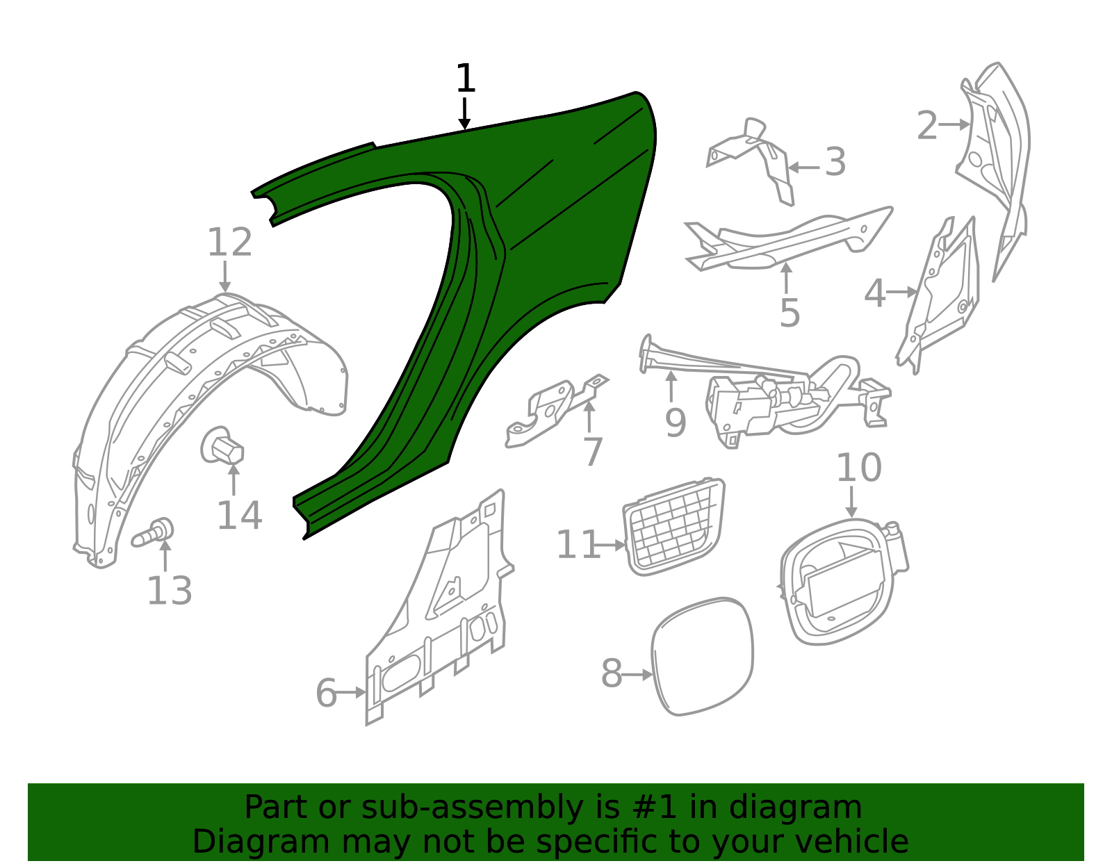 2016-2018 Volvo S60 Quarter Panel - Driver's Side (LH) 31485593 ...