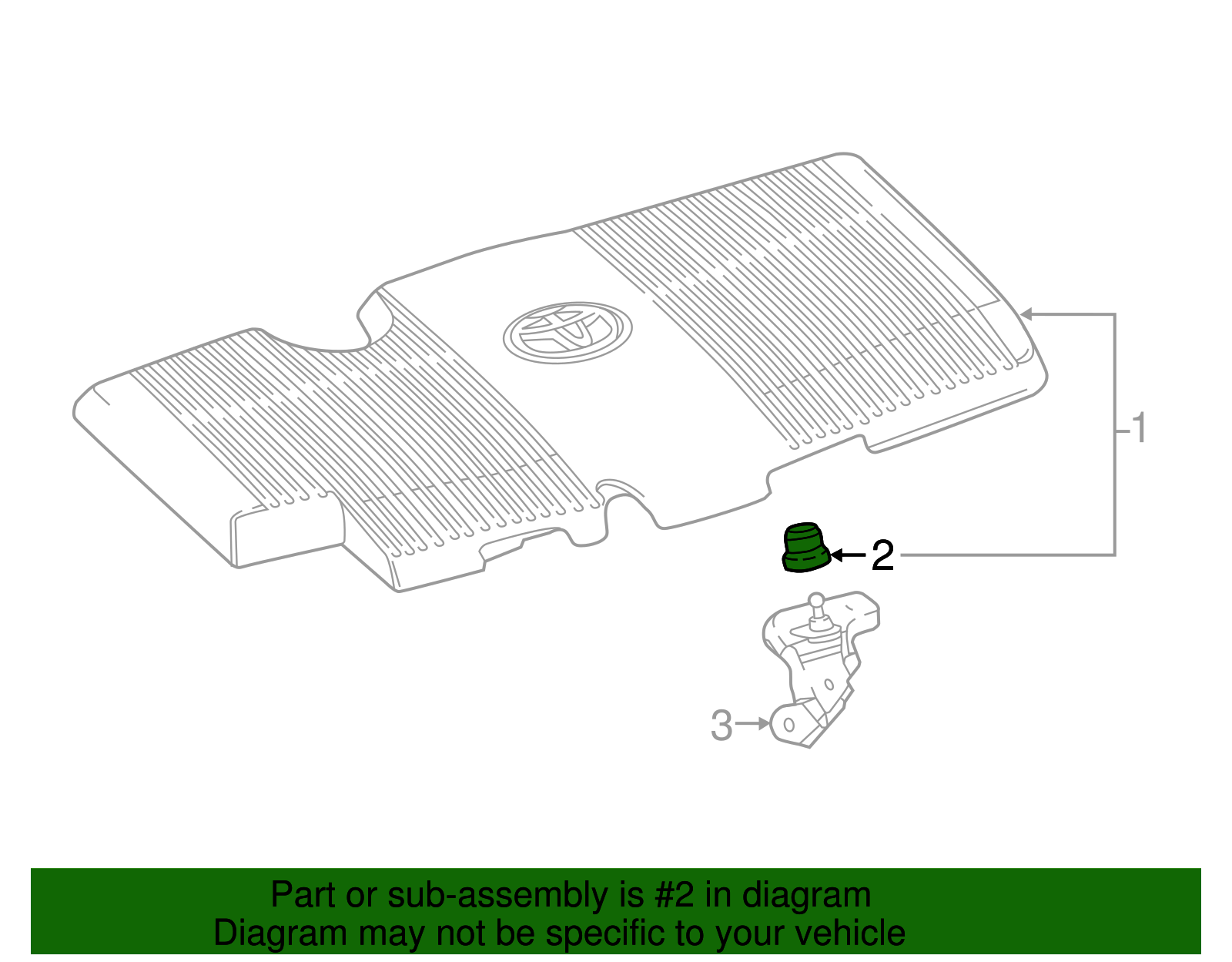 Genuine Toyota Engine Cover Grommet part# 90480-07008 for 2016-2025 ...