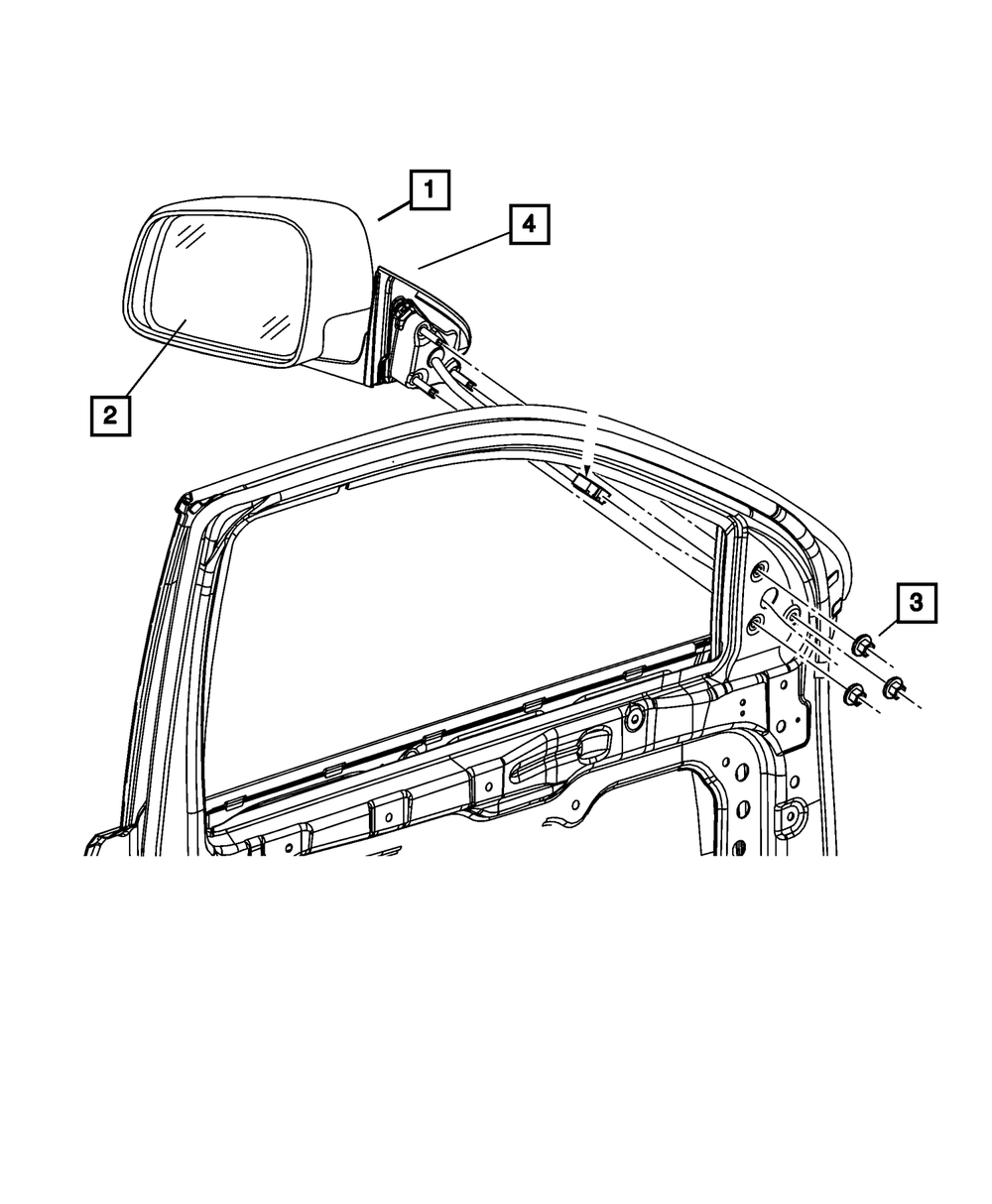 5SG20TZZAF - Outside Rearview Mirror, Right 2012-2017 Jeep Grand ...