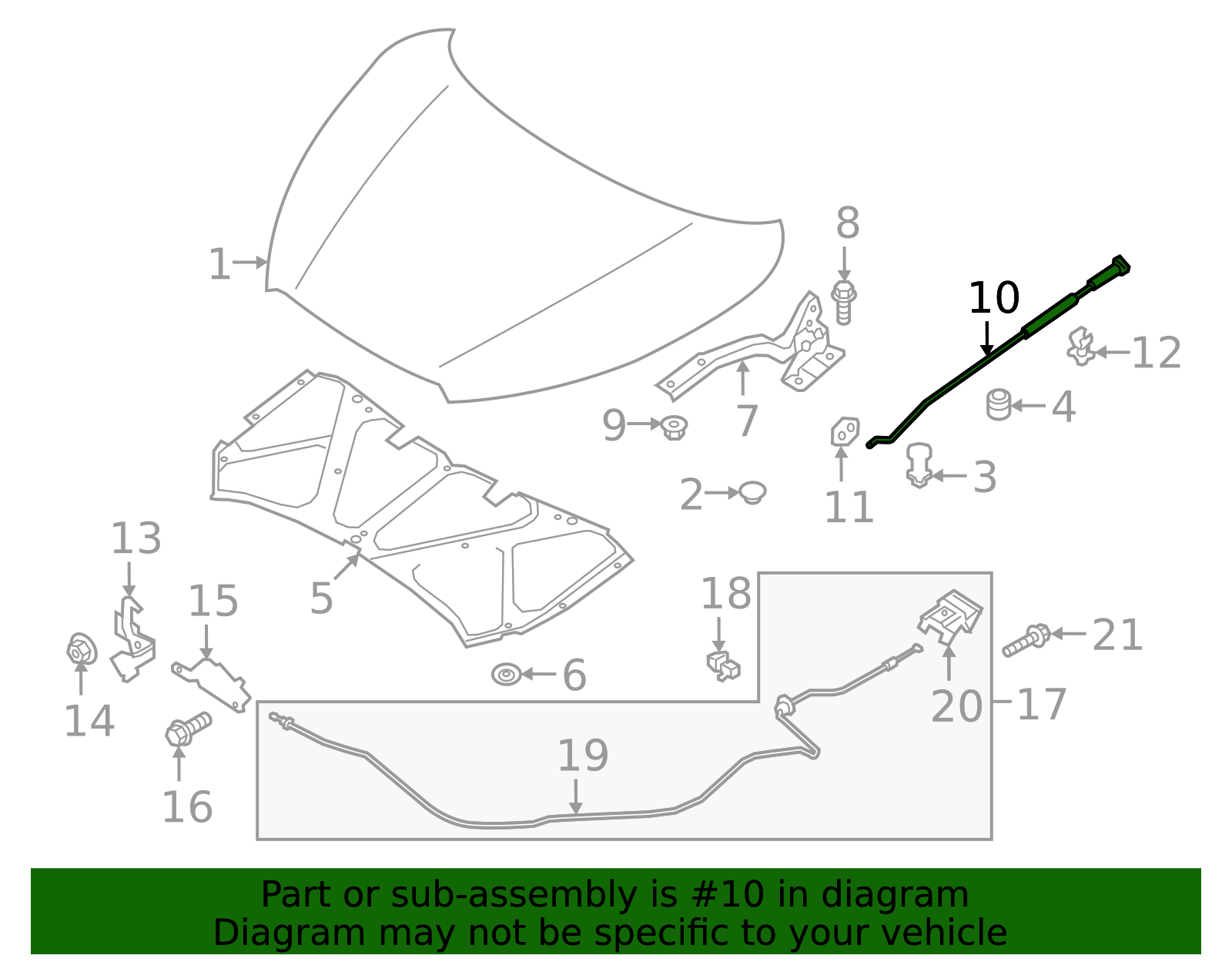 65771-5RB0A - Support Rod - 2018-2024 Nissan Kicks | Nissan OEM Parts ...