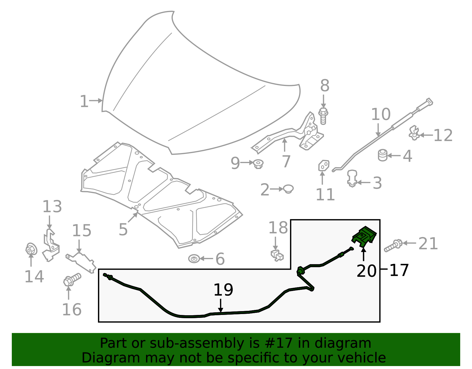 2018-2024 Nissan Kicks Cable Assembly 65621-5RL0A | Nissan Parts Central