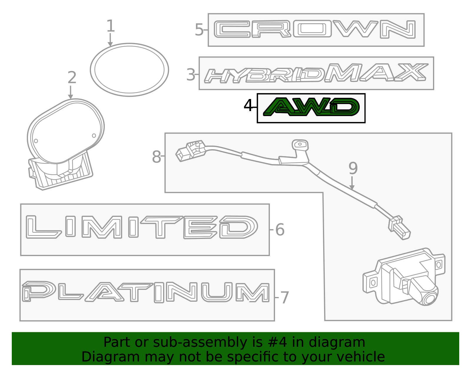 2023-2025 Toyota Nameplate 75445-30160 | MotorMotor