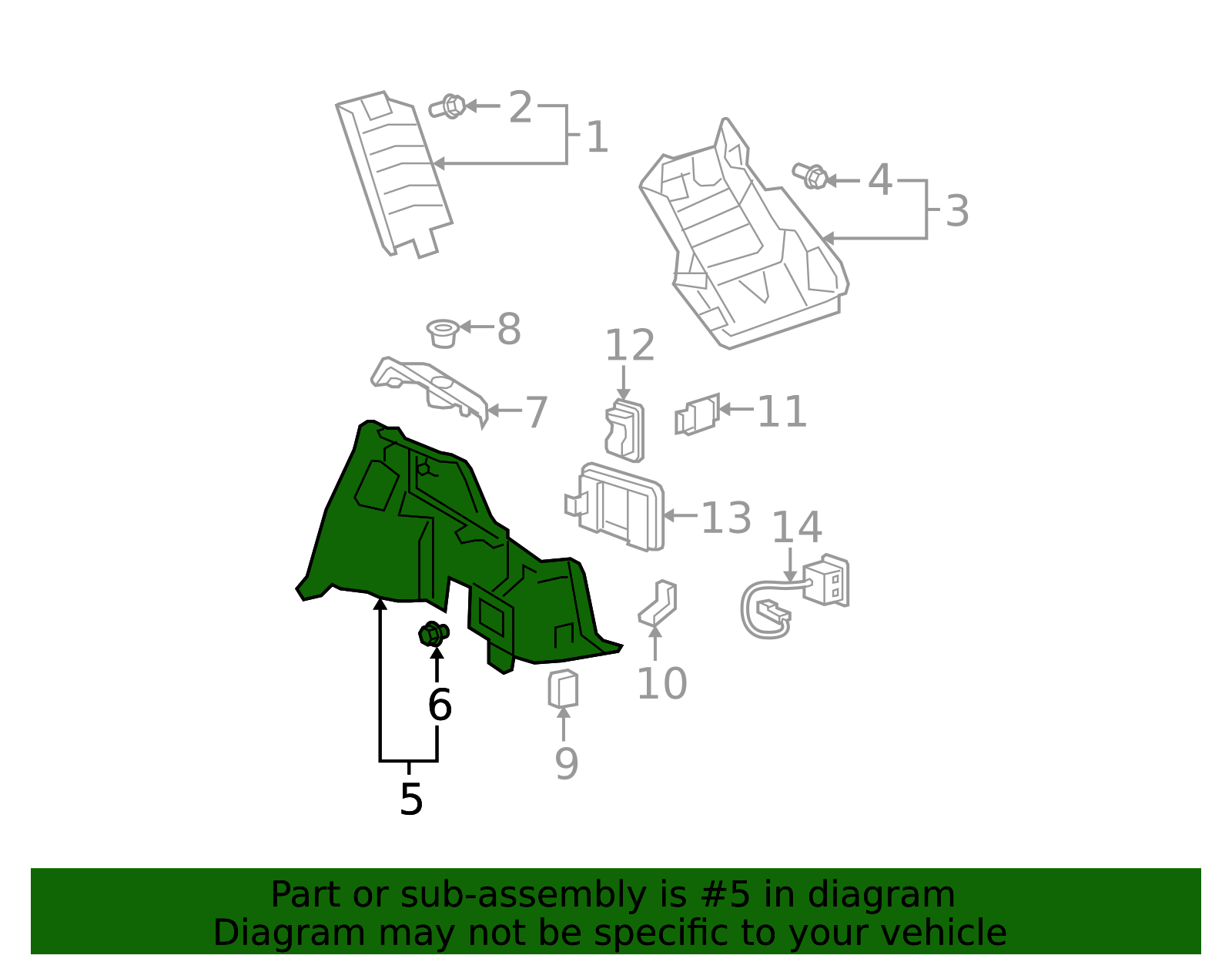 64730-0E060-B0 - Interior Quarter Panel Trim Panel 2010-2013 Toyota ...
