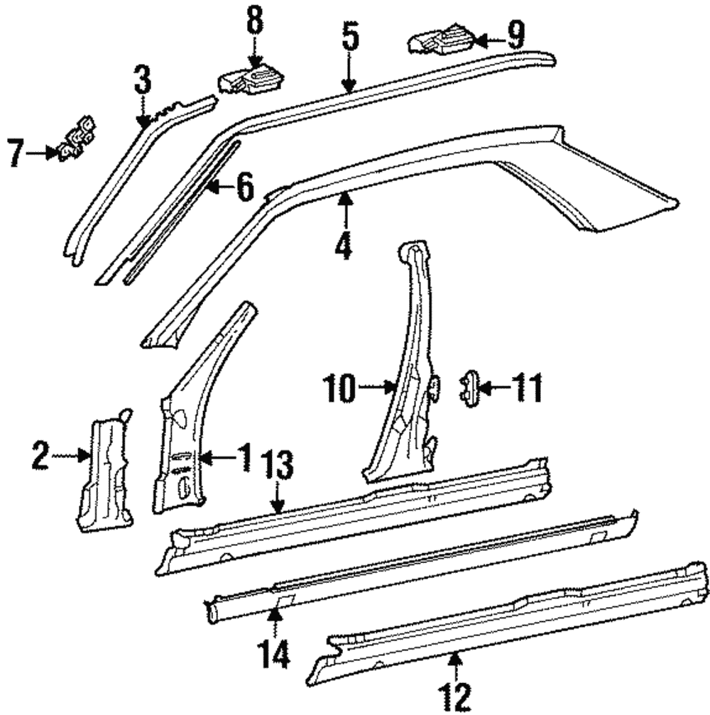 201-698-01-60 - Drip Molding Clip 1984-1995 Mercedes-Benz | Mercedes ...