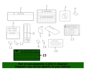 2018 Subaru Forester Emission Label 14808AJ130 | Subaru Parts Guys