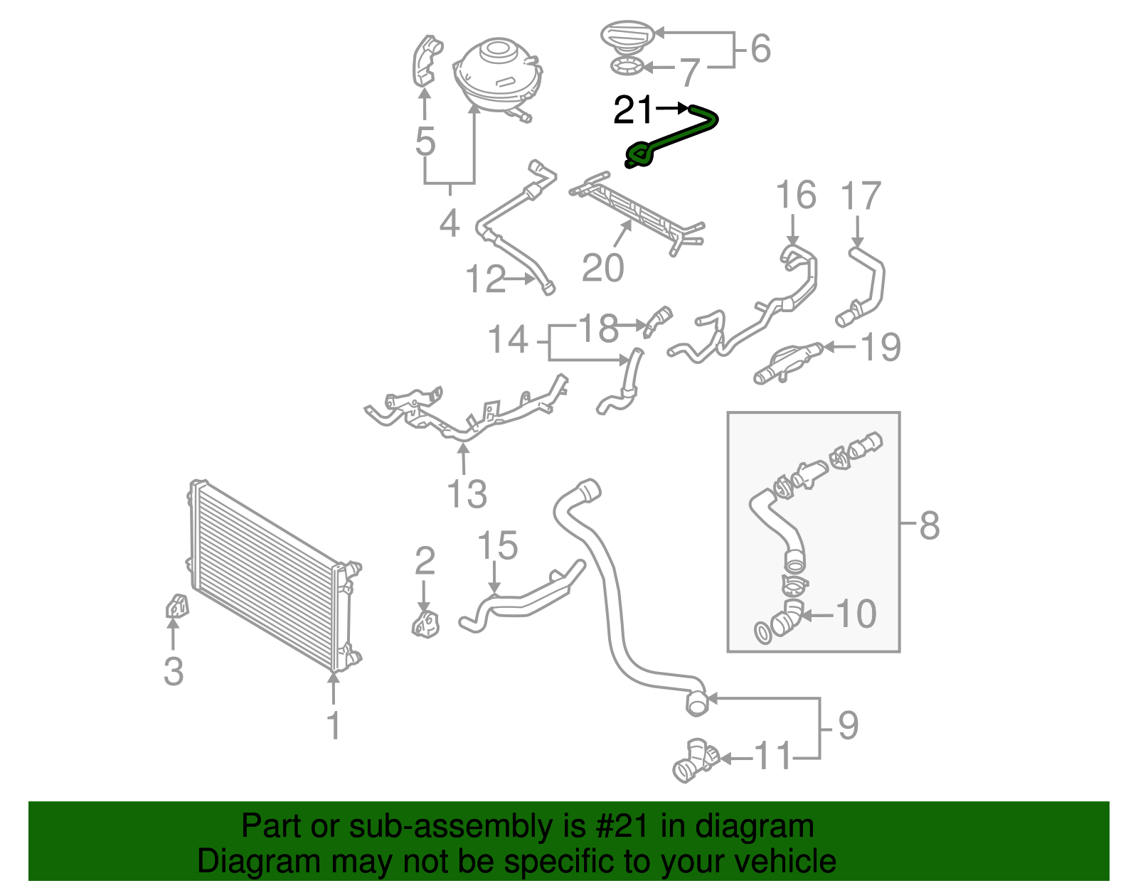 2004-2006 Volkswagen HVAC Heater Hose 1J0-122-157-FE | Wolfsburg Parts ...