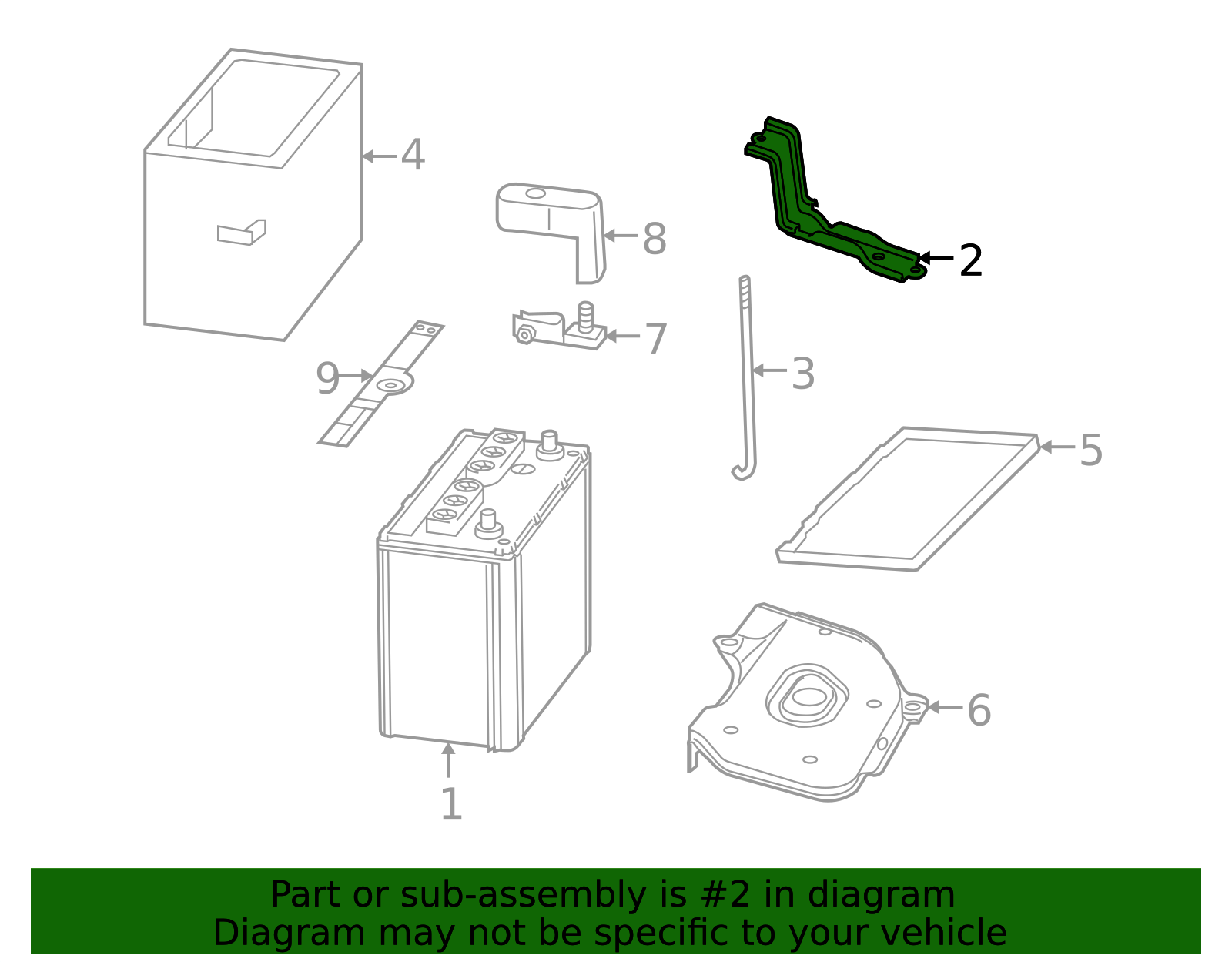 2008-2010 Toyota Highlander Battery Hold Down Frame 74404-48080 ...