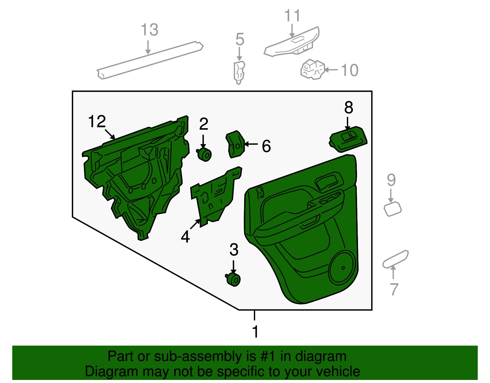 2007-2009 GM Door Interior Trim Panel 25780017 | Capital Chevy Parts