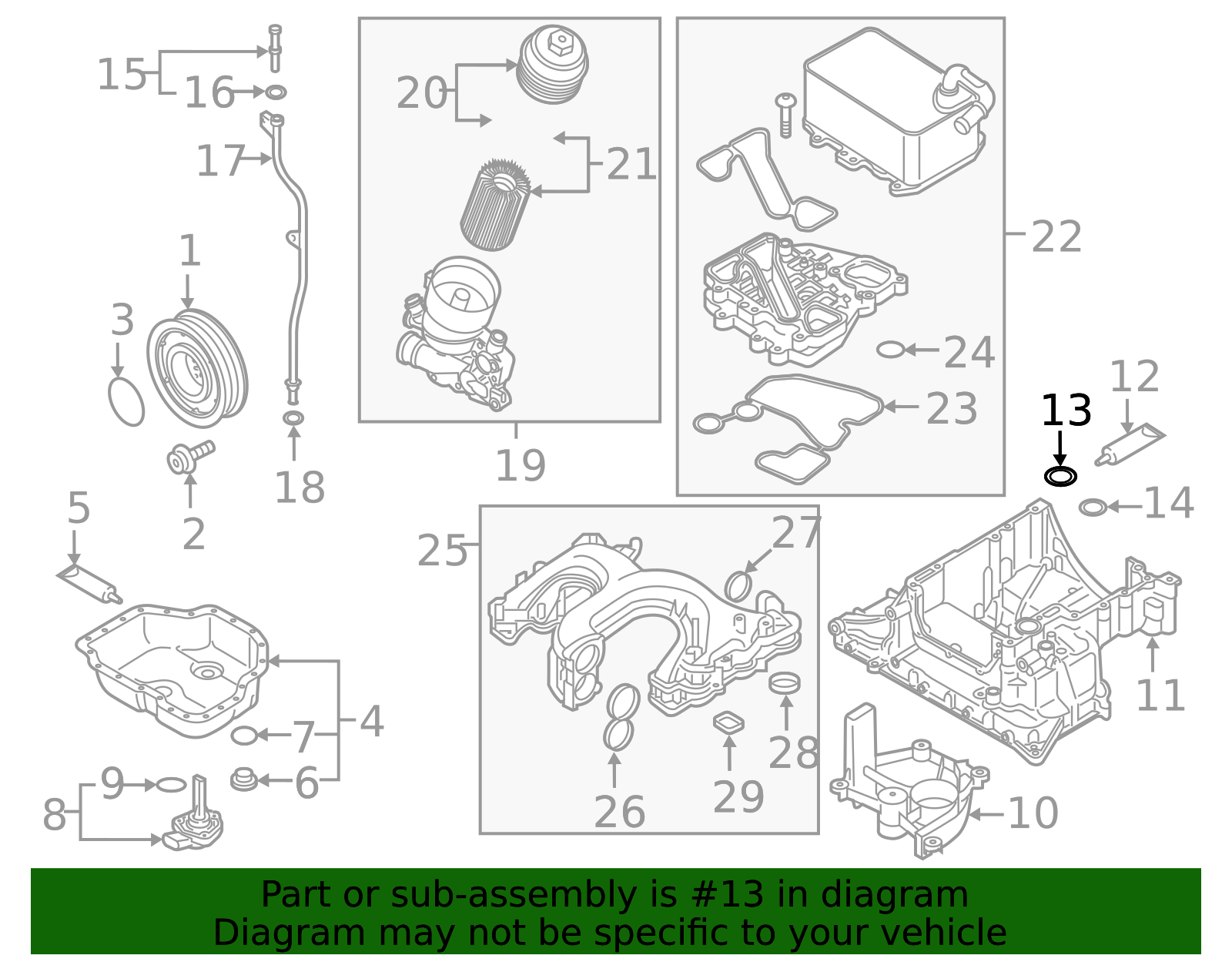 059-103-610-E - Upper Oil Pan Gasket 2013-2016 Volkswagen Touareg ...