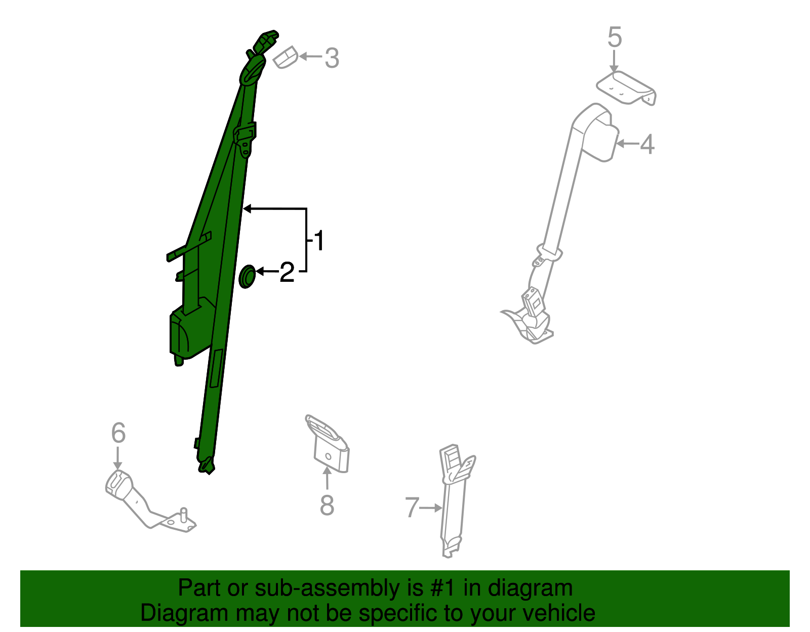 2008-2014 Ford Lap & Shoulder Belt 9C2Z-16611B69-DA | Varsity Ford