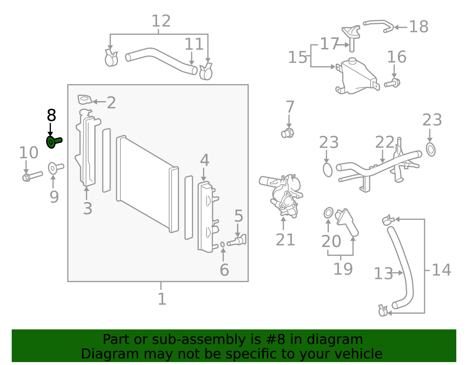 2003-2014 Toyota 2003-2014 Toyota - Radiator Mount Bracket 16533-50090 ...