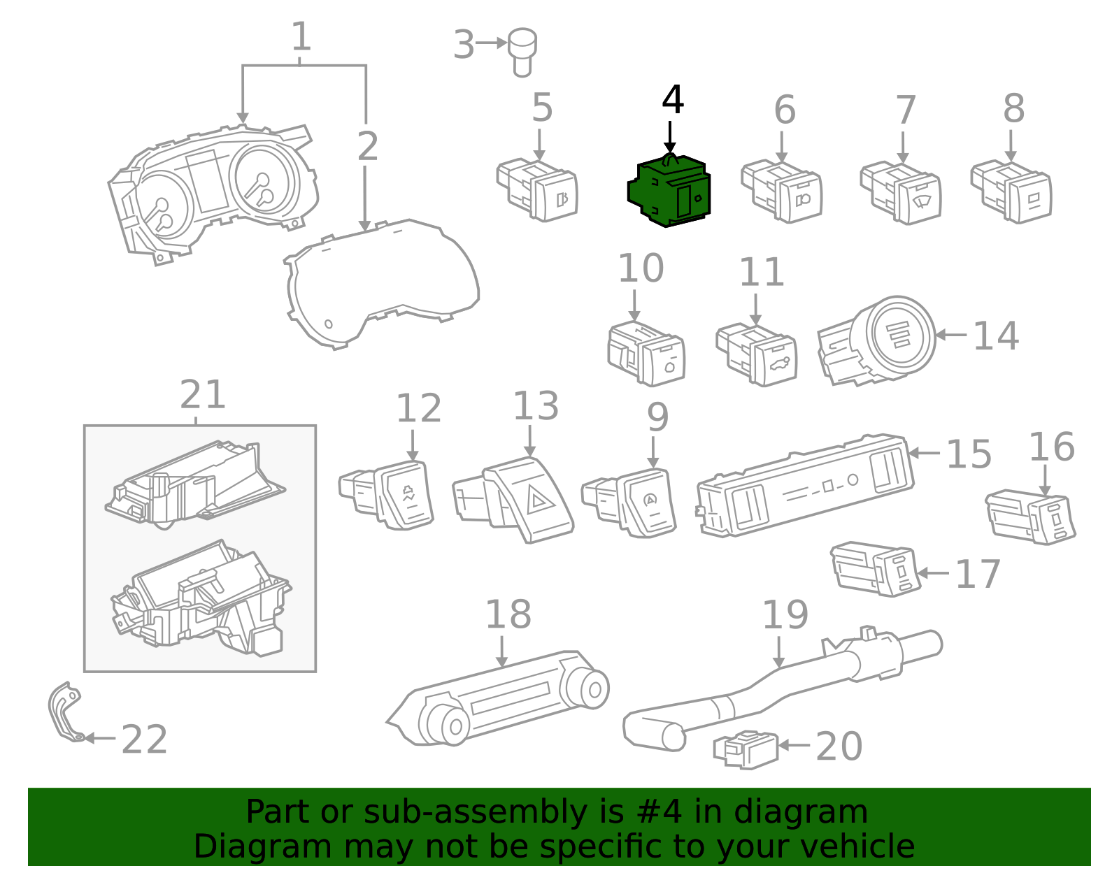 2023-2025 Toyota Instrument Light Rheostat 84119-12190 | Toyota Parts ...