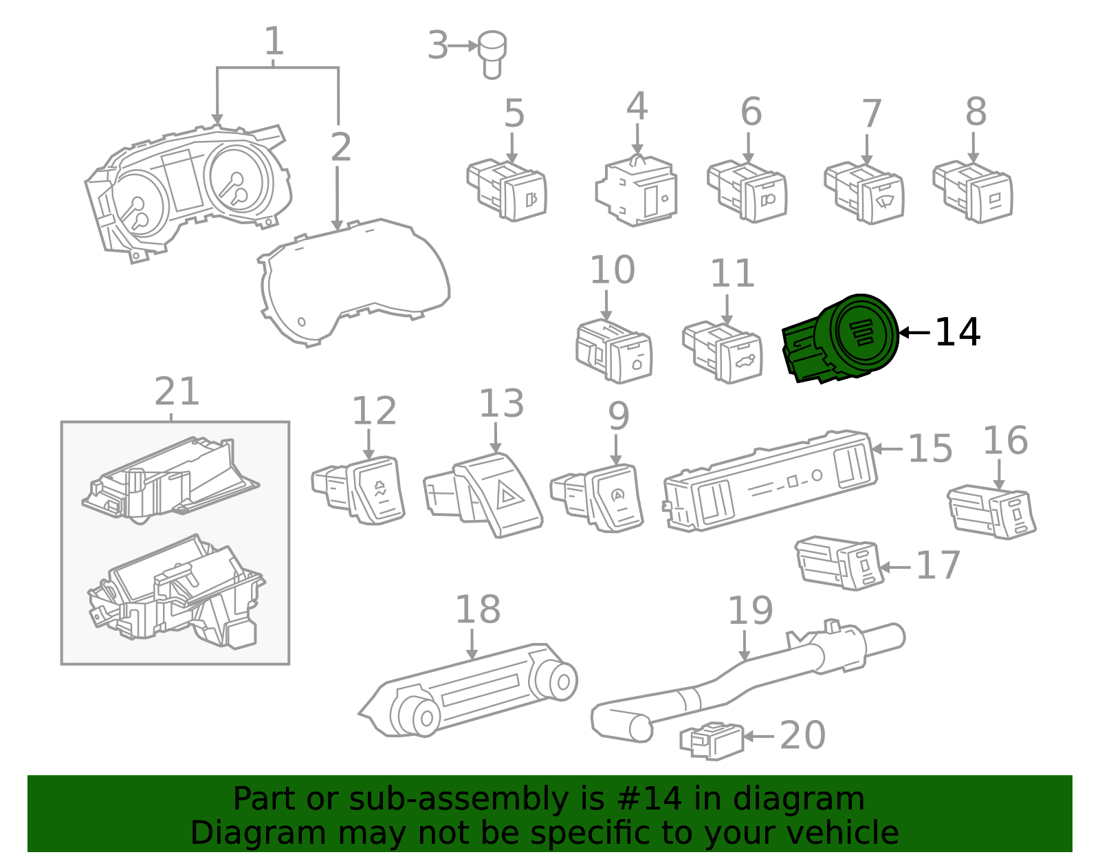 Genuine Toyota Power Switch part# 89611-42040 for 2023-2025 Toyota RAV4 ...
