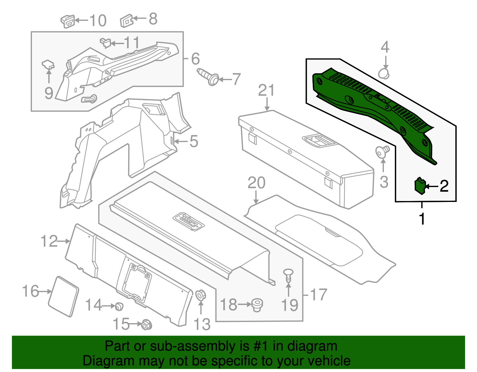 2012-2018 Ford Focus | Rear Panel Trim | CV6Z-5840374-AA | Walls' Ford ...