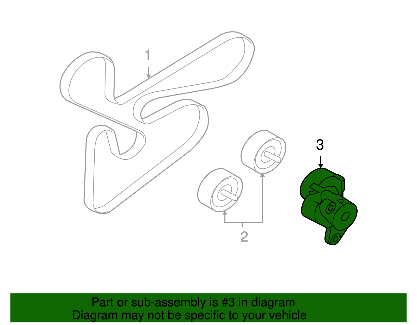 1345A158 - Serpentine Tensioner 2008-2012 Mitsubishi | Mitsubishi ...
