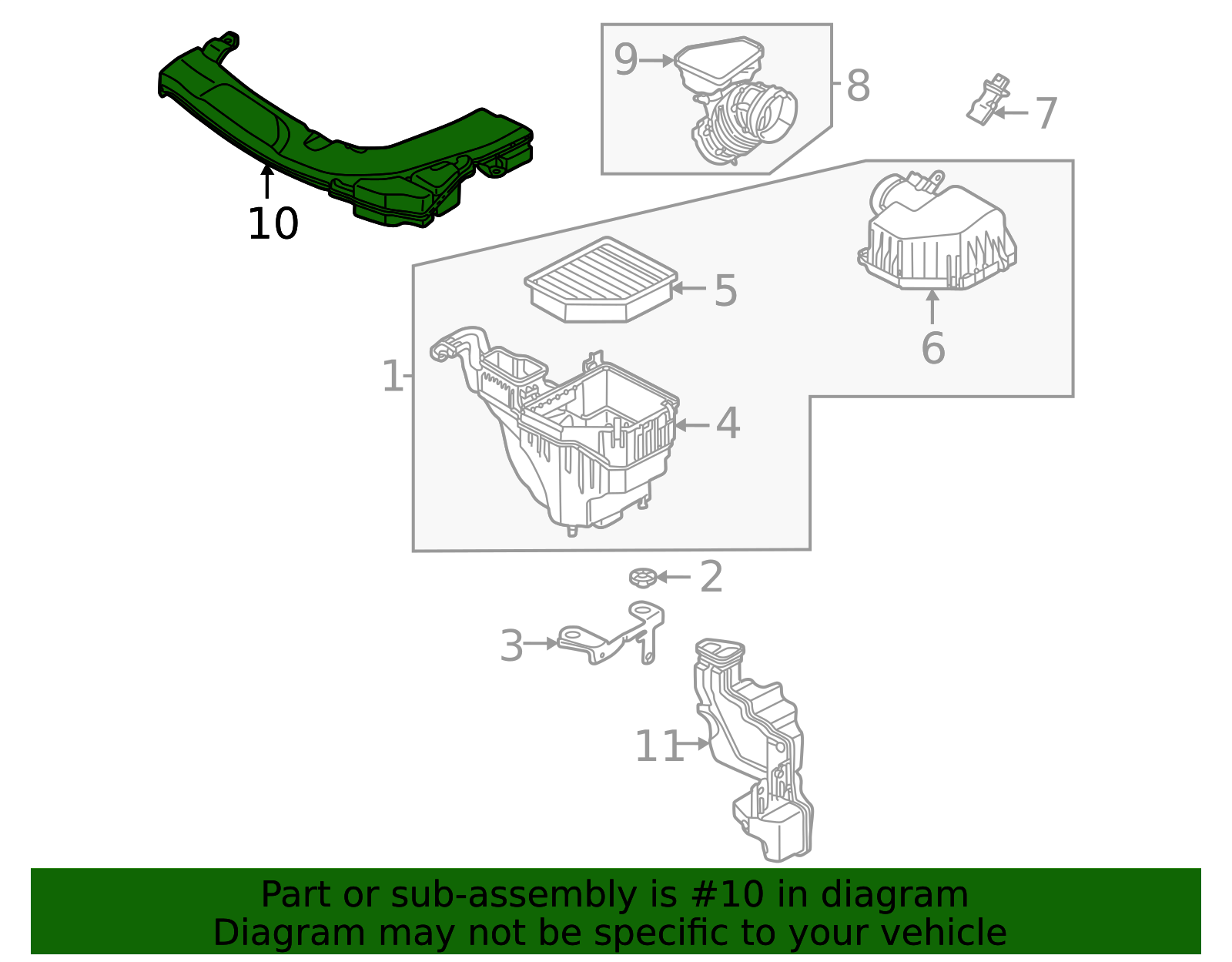 2021 Nissan Rogue Air Inlet Duct 16554-6RA0C | TascaParts.com