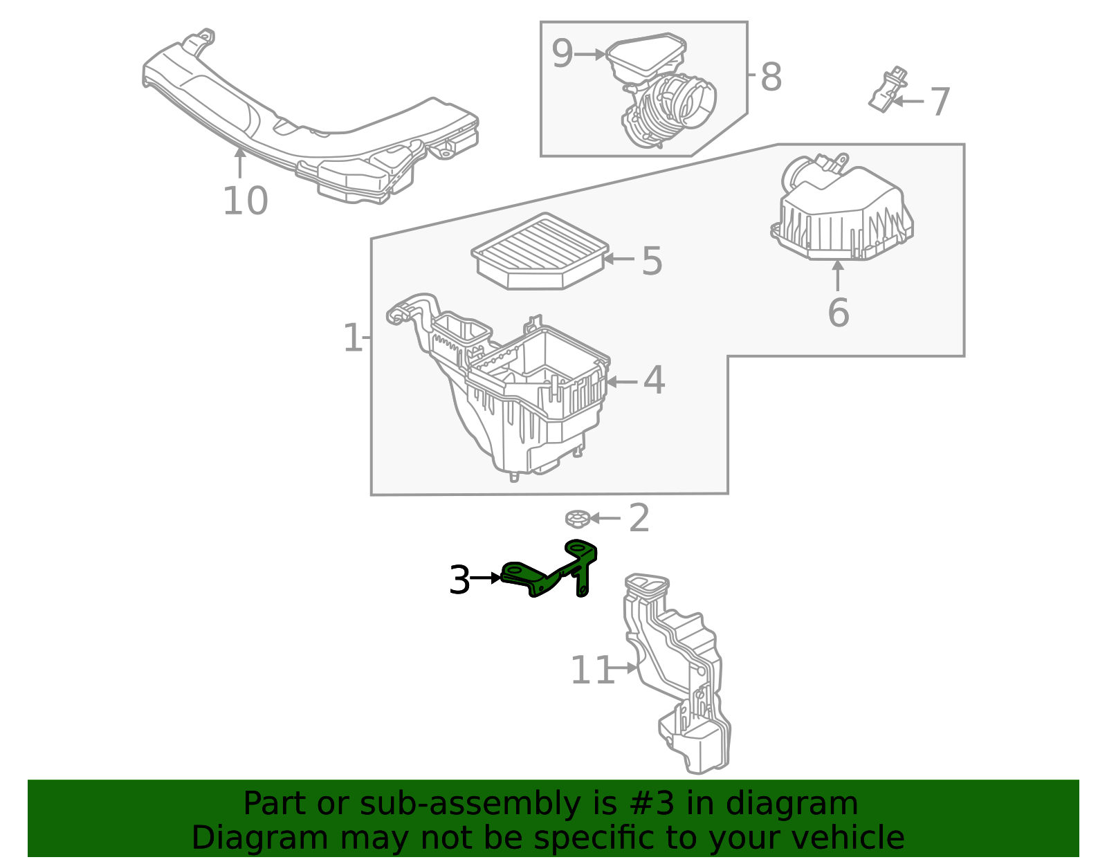 16588-6RA1A - Air Cleaner Assembly Lower Bracket 2021 Nissan Rogue ...