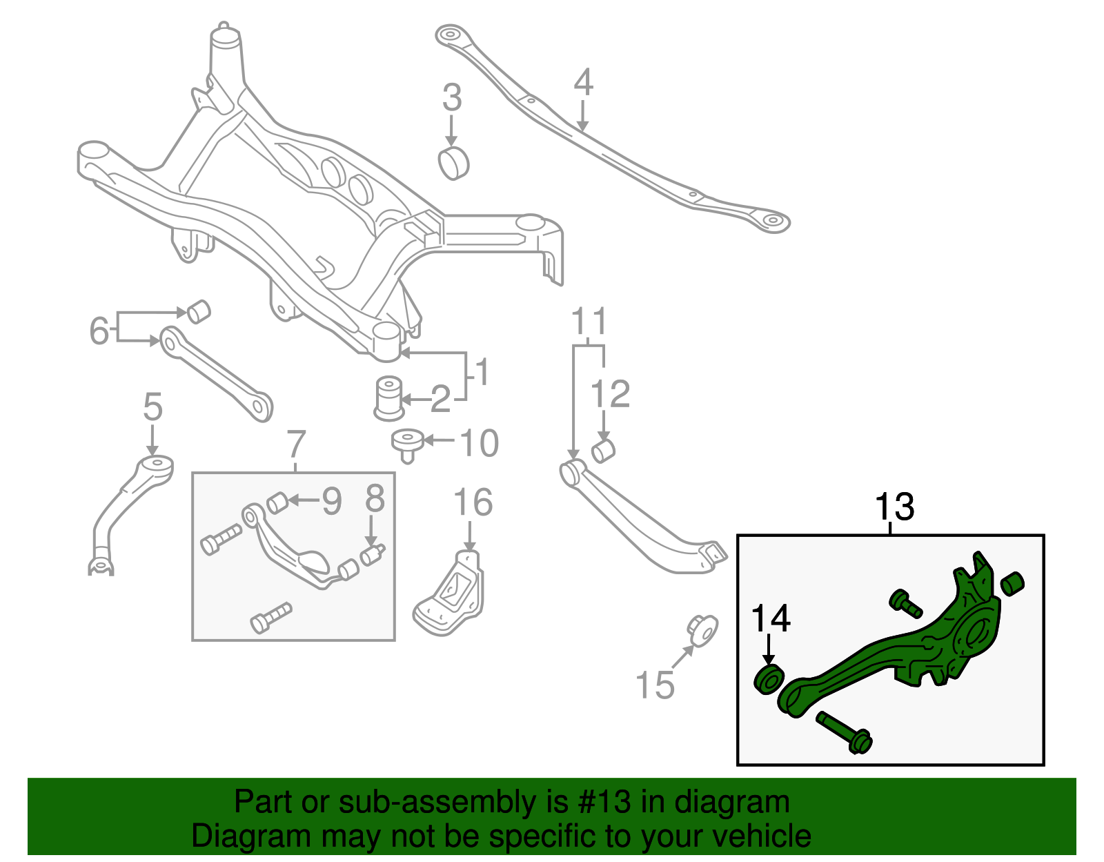2005-2009 Subaru Trailing Arm 20252AG001 | Subaru Parts Store
