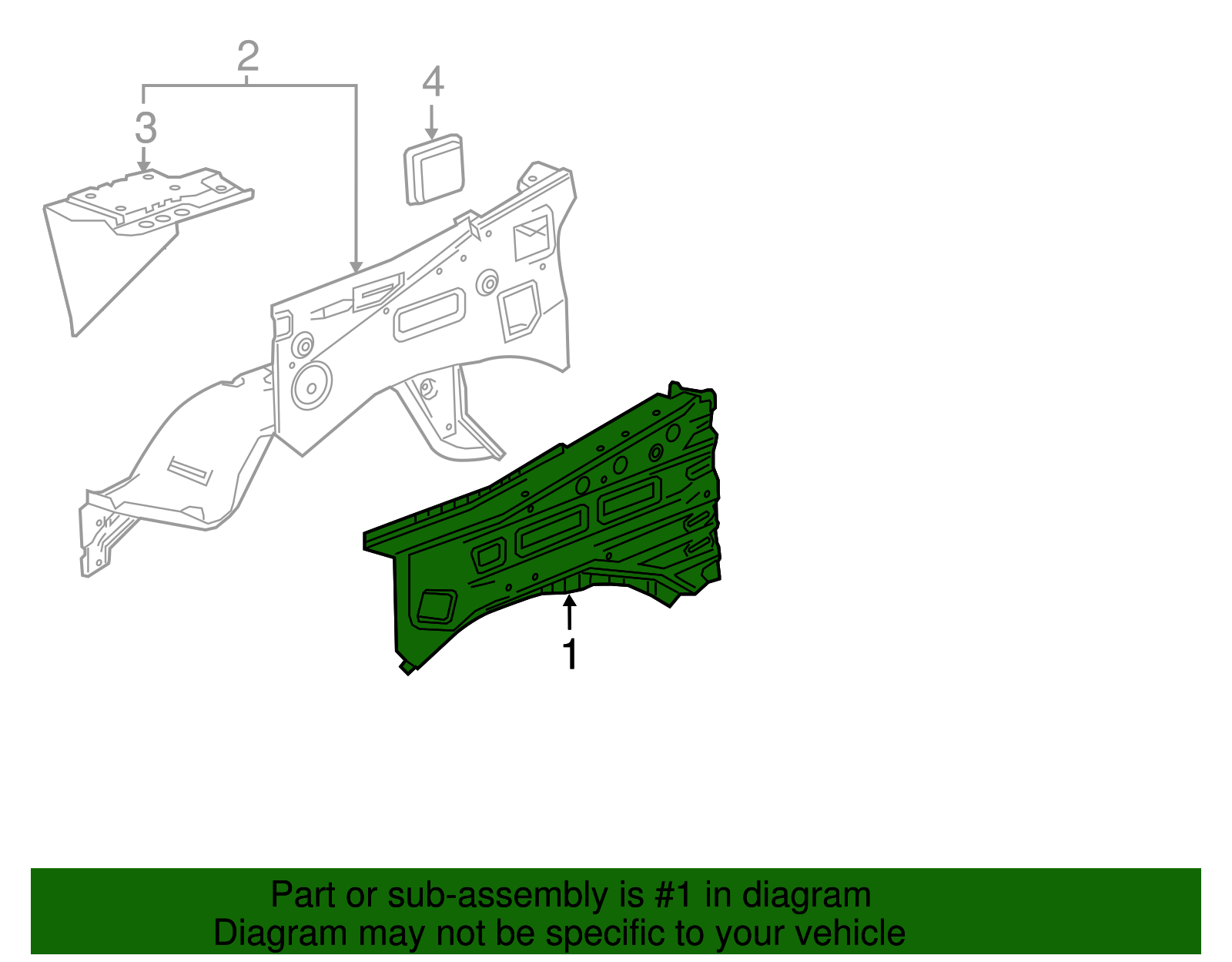23229850 - 2015-2022 GM - Passenger Side Front Compartment Upper Side ...