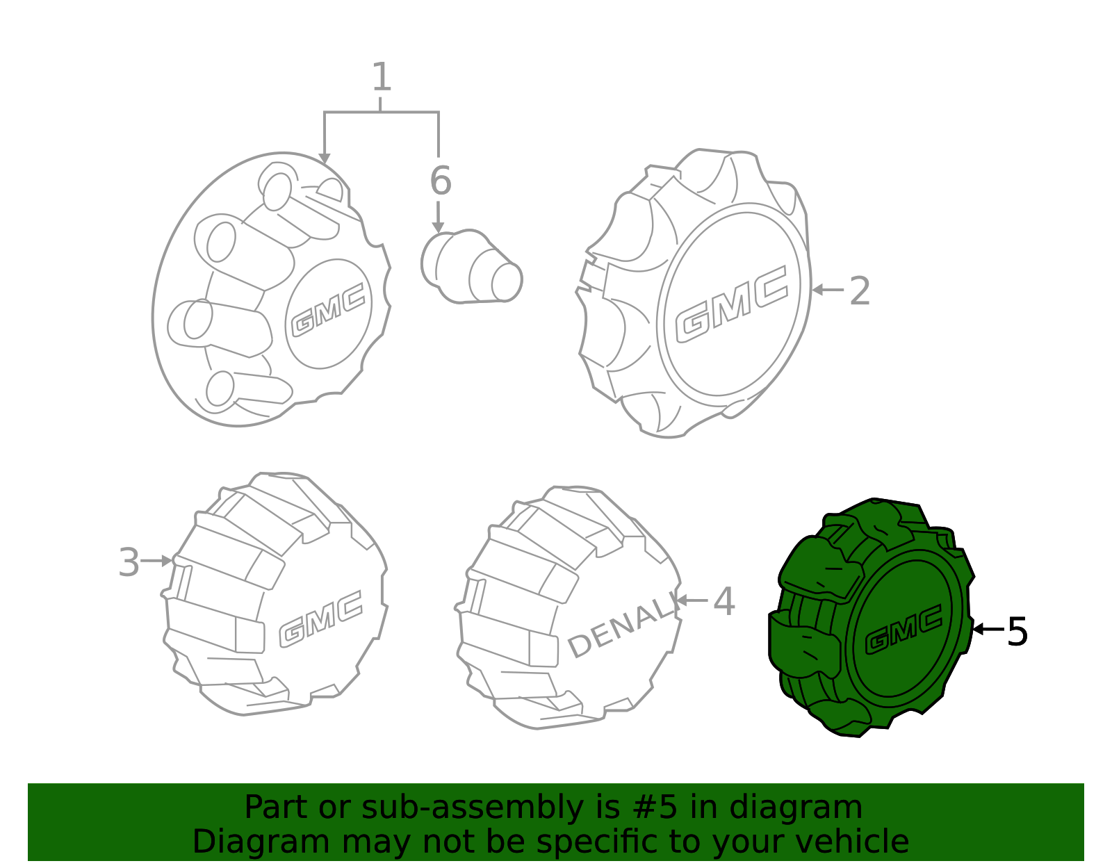 22950440 - Front and Rear Wheel Trim Cap 2017-2019 GMC | GMPartsNow