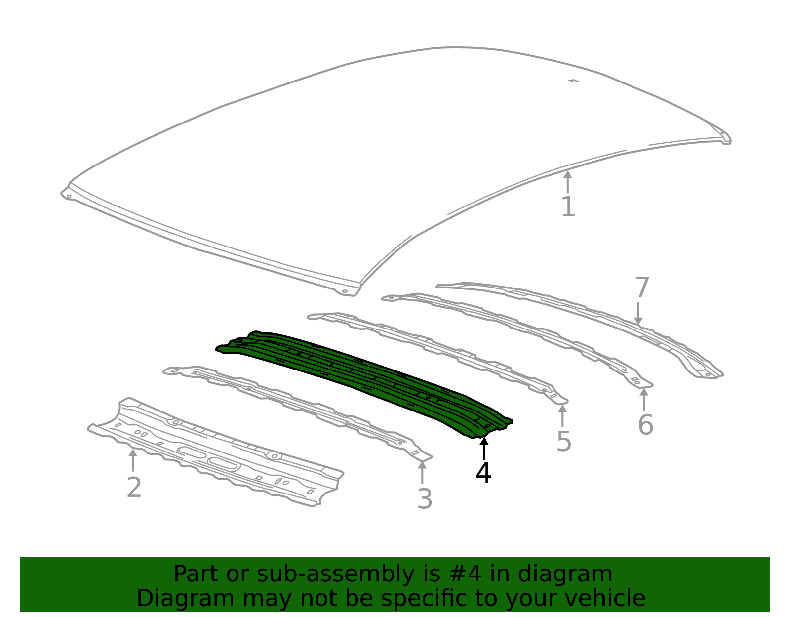 23167469 - High-Quality Number 2 Roof Panel Bow for 2014-2019 Cadillac ...