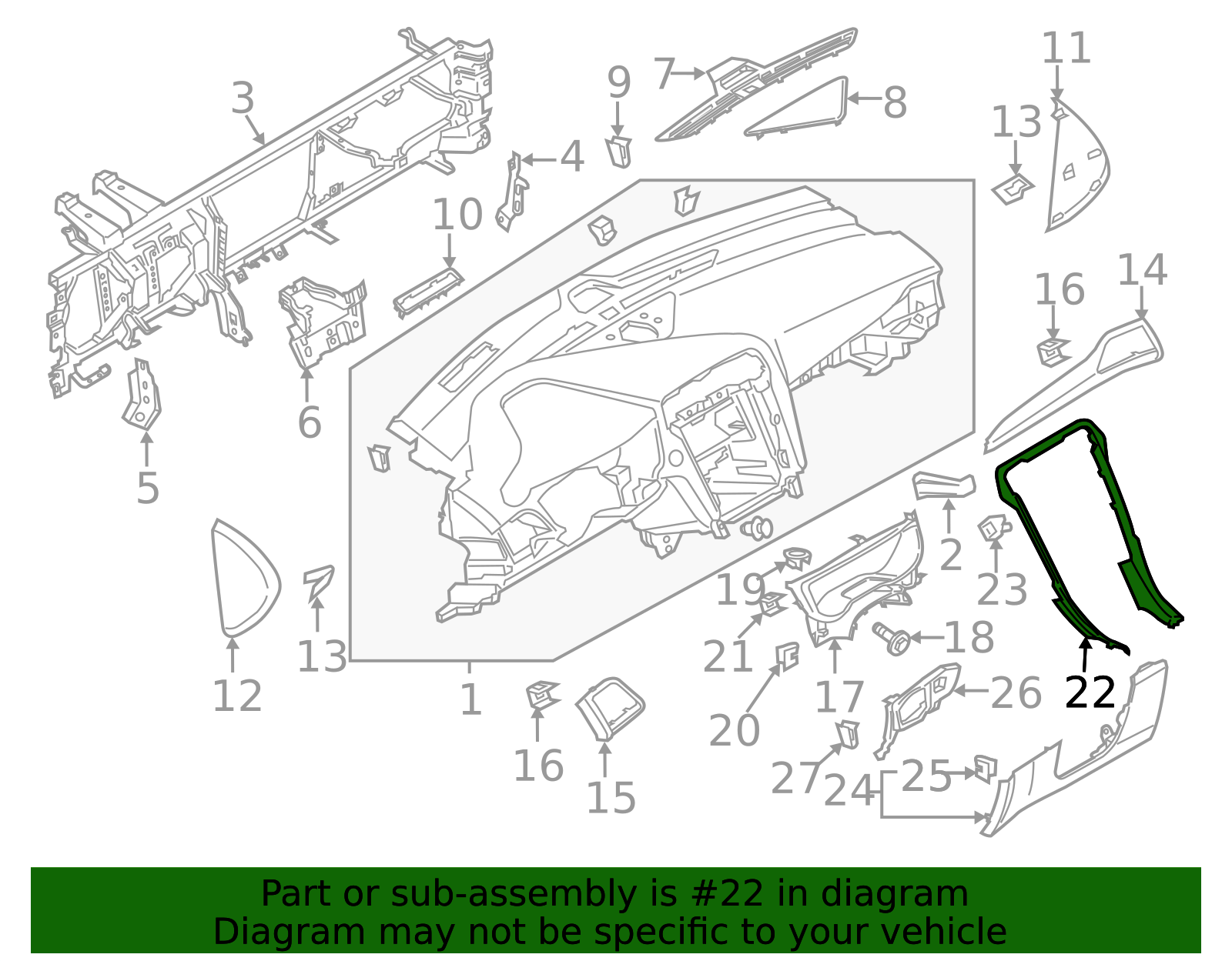HS7Z-54042C74-AC - Center Bezel 2017-2020 Ford | Big 3 Auto Parts