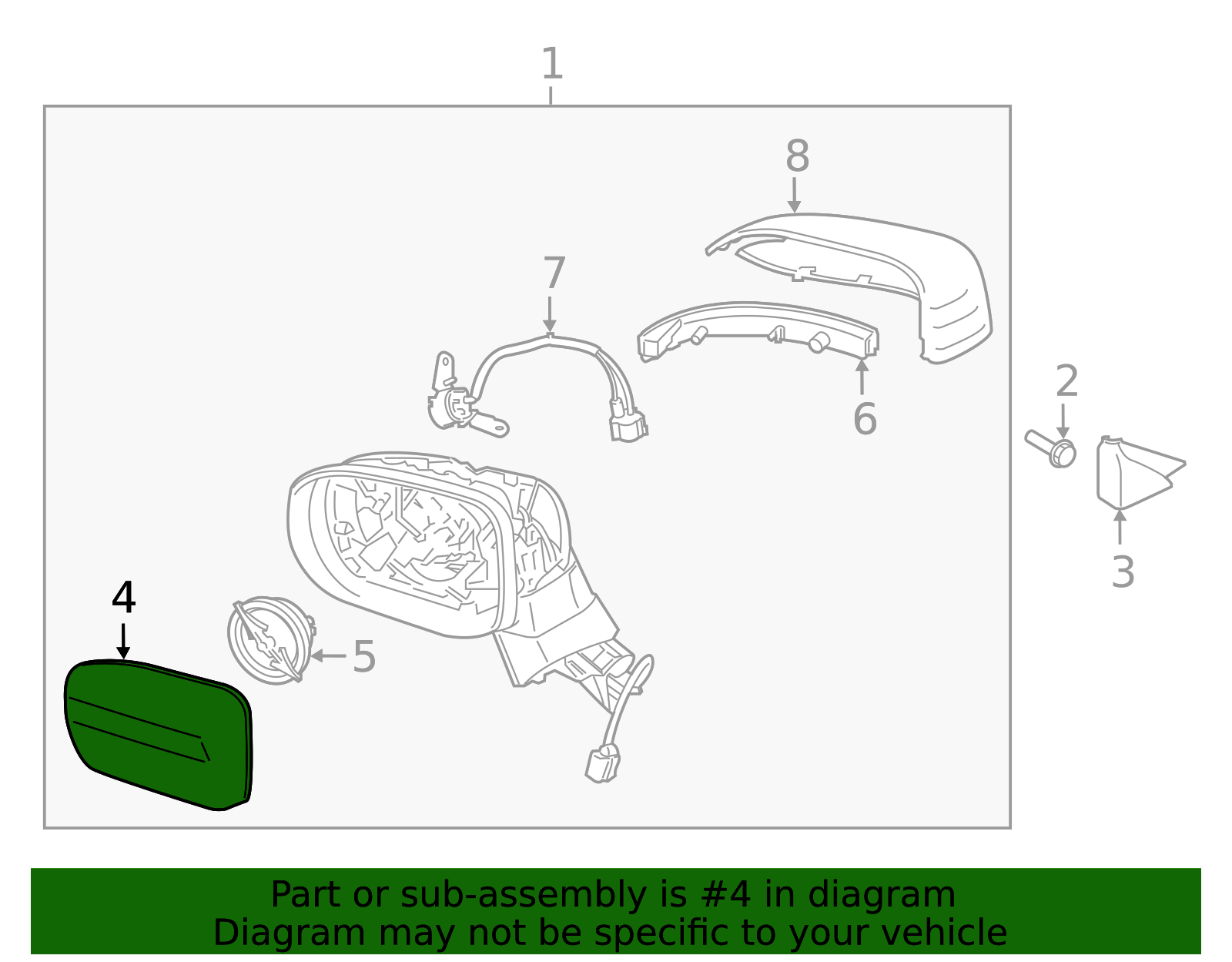 2023-2025 Kia Telluride Mirror Glass 87621-S9510 | OEM Parts Online