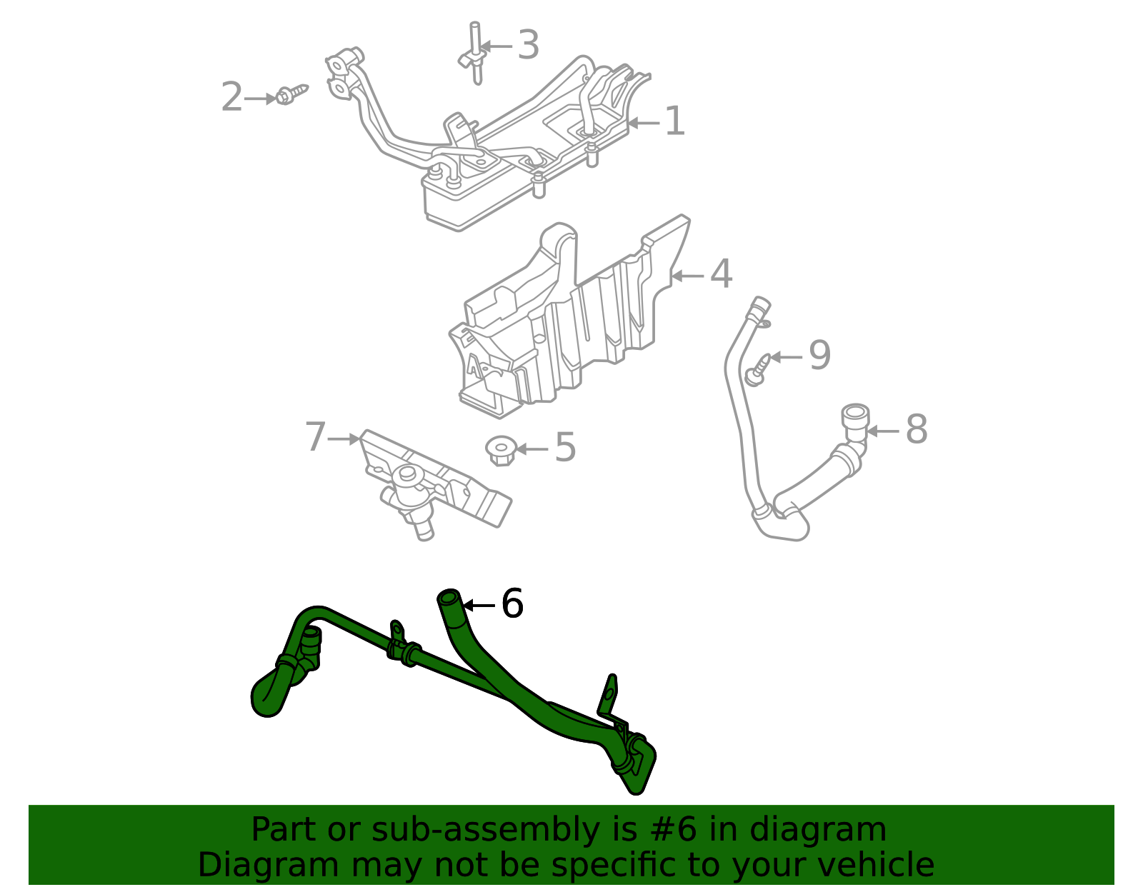LC3Z-7A031-F - Engine Coolant Hose 2020-2024 Ford | Online Ford Parts ...