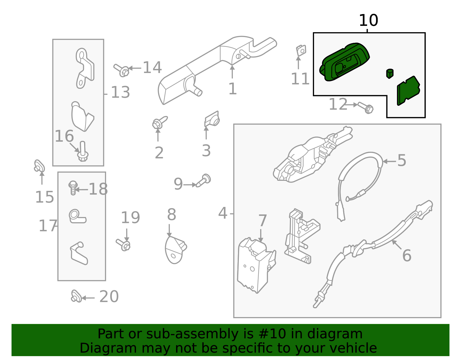 M2DZ-7822600-AE - 2021-2024 Ford Bronco - Handle, Inside | Dealer Auto Parts