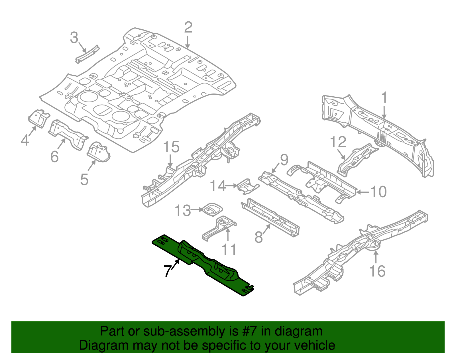 2011-2013 Kia Sorento | Floor Cross-Member | 65811-1U000 | Kia Auto Parts