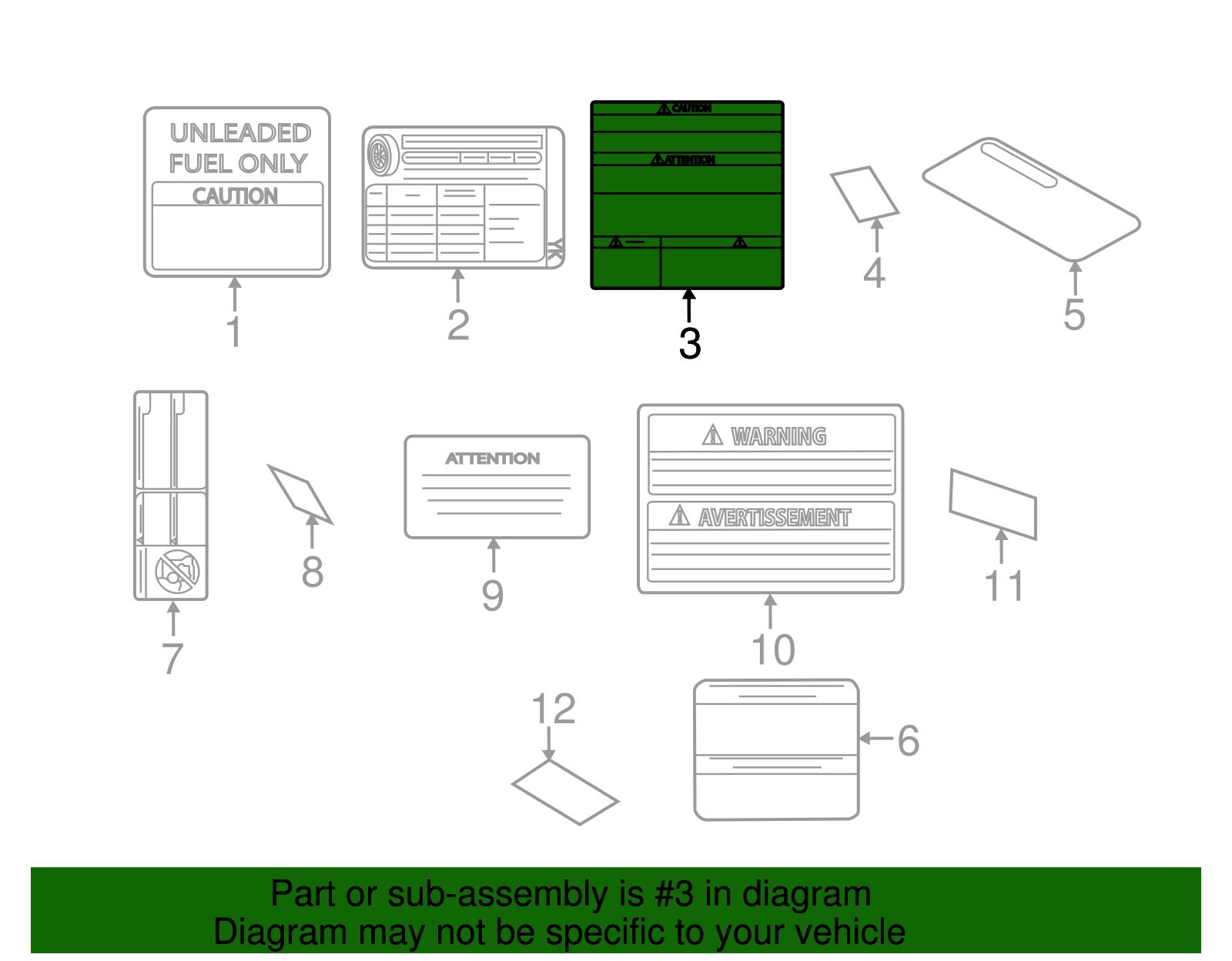 2021 Subaru WRX STI Emission Label 14808AJ500 | Subaru Parts Guys