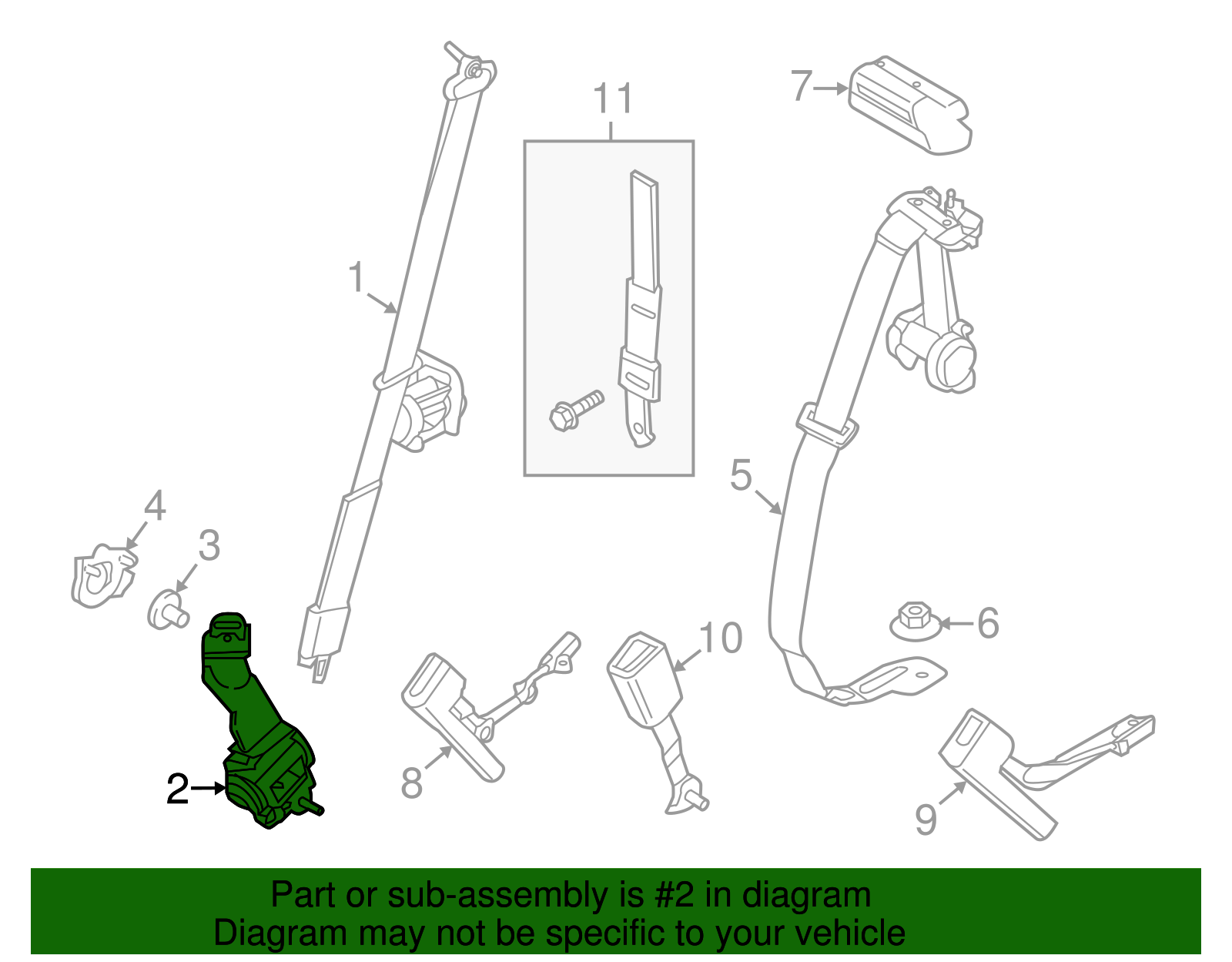FL3Z-16611B69-GQ - Outer Belt - 2015-2022 Ford | Lasco Auto Parts