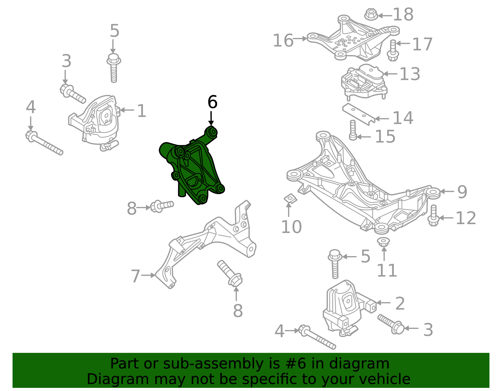 2018-2025 Audi Engine Mount Support Bracket 4M0-199-308-CF | Genuine ...