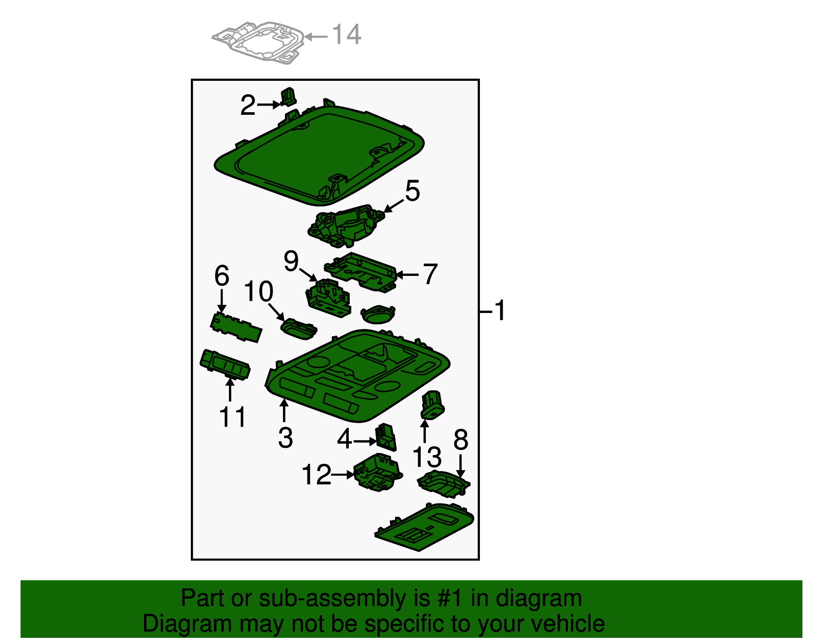 2013-2017 Cadillac XTS Light Titanium Roof Console 84011390 | Capital ...