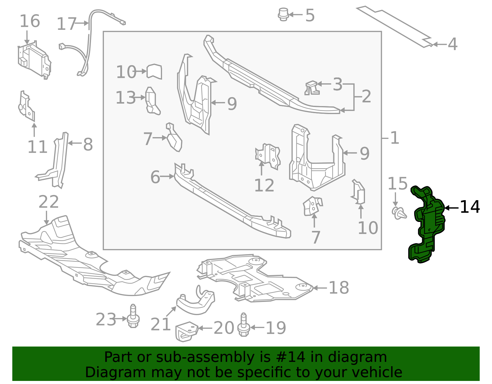 2016-2023 Toyota Tacoma Radiator Support Air Deflector (Left) 53294 ...
